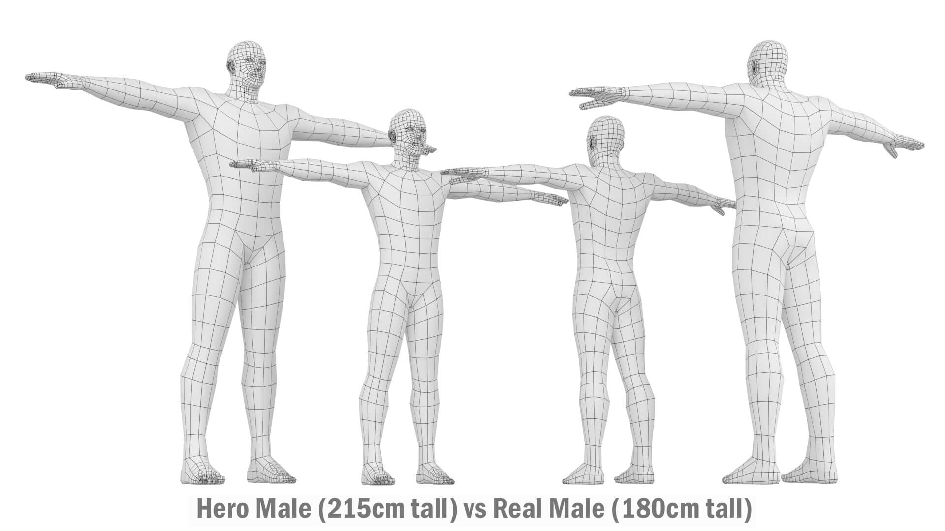 Hero Male in T-Pose Base Mesh 3D Model by Valerii-Kaliuzhnyi