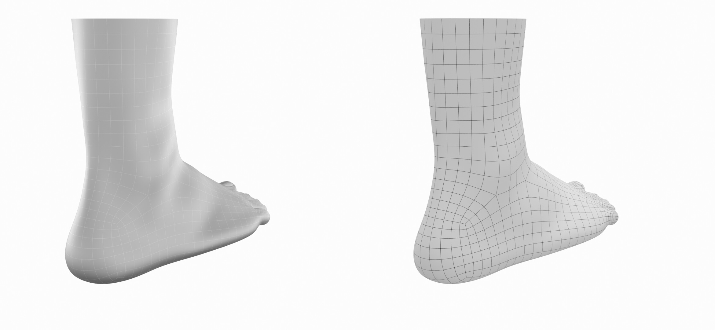 Human Feet in Standing Position Base Mesh - 3D Model by Valerii-Kaliuzhnyi