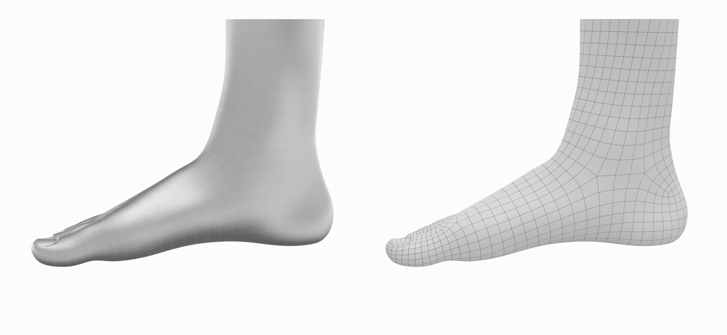 Human Feet in Standing Position Base Mesh - 3D Model by Valerii-Kaliuzhnyi