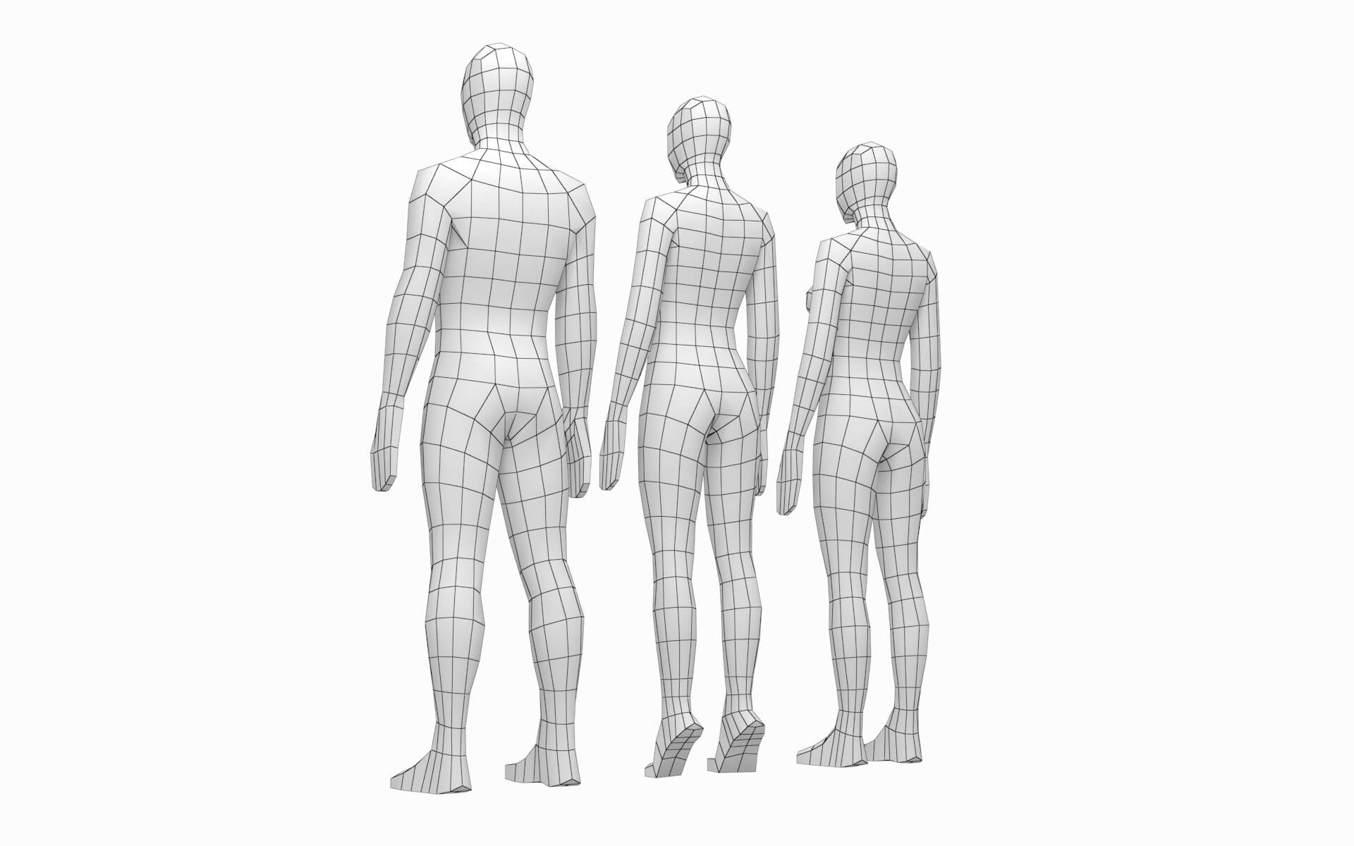 Natural Female and Male Base Mesh in Rest Pose - 3D Model by Valerii-Kaliuzhnyi