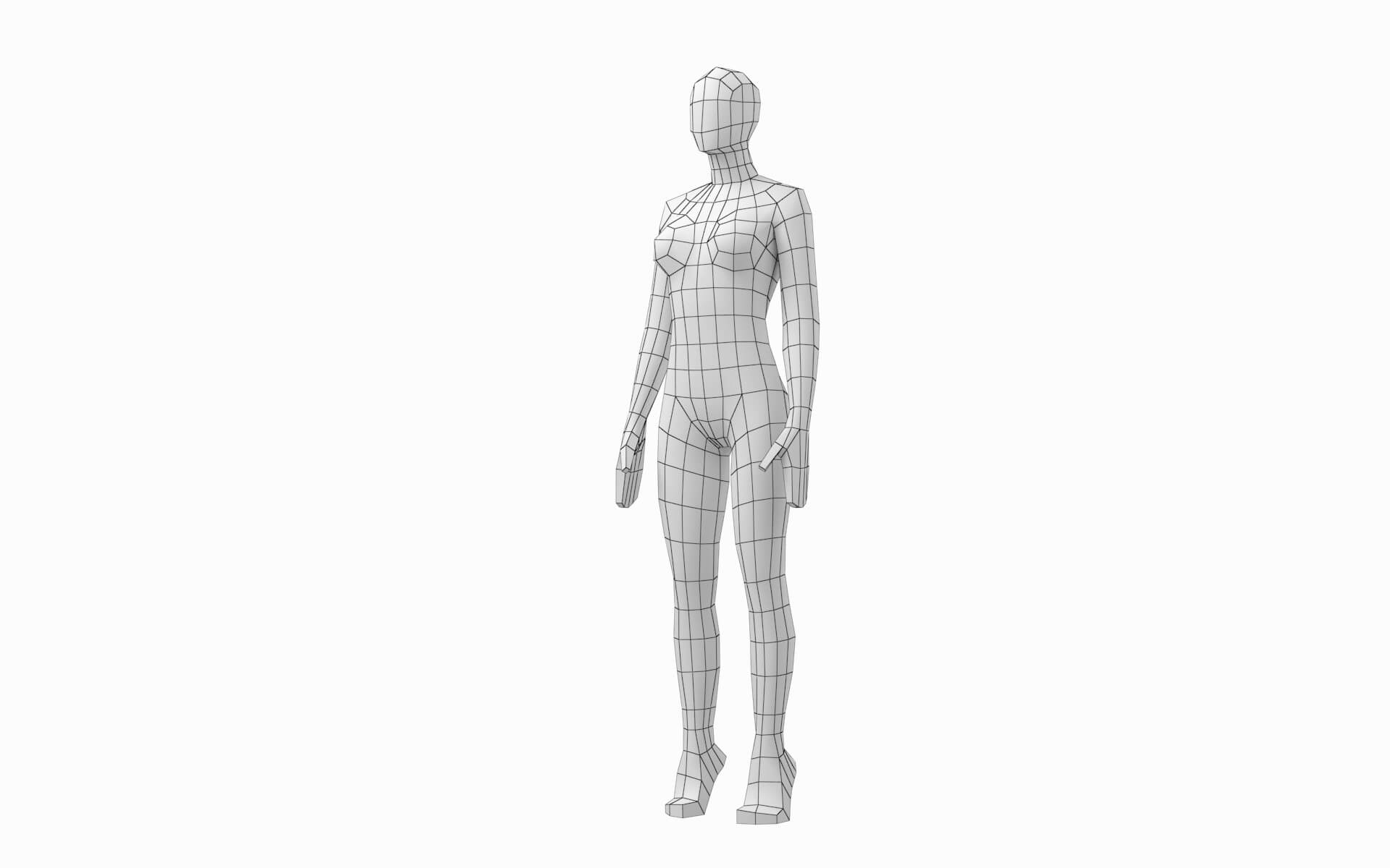 Natural Female and Male Base Mesh in Rest Pose - 3D Model by Valerii ...