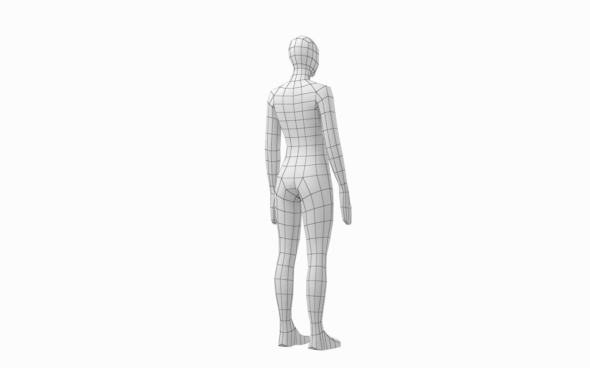 Natural Female and Male Base Mesh in Rest Pose - 3D Model by Valerii ...