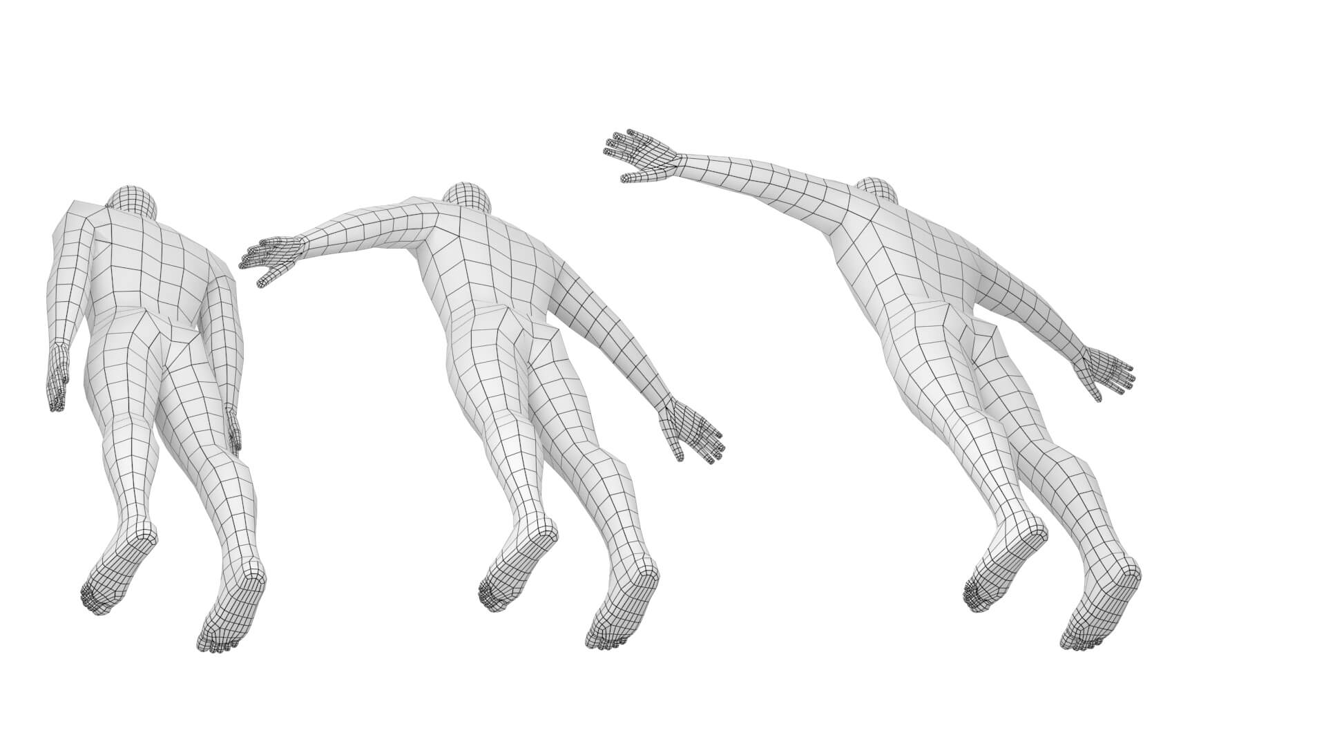 Male Hero in Three Poses Base Mesh - 3D Model by Valerii-Kaliuzhnyi