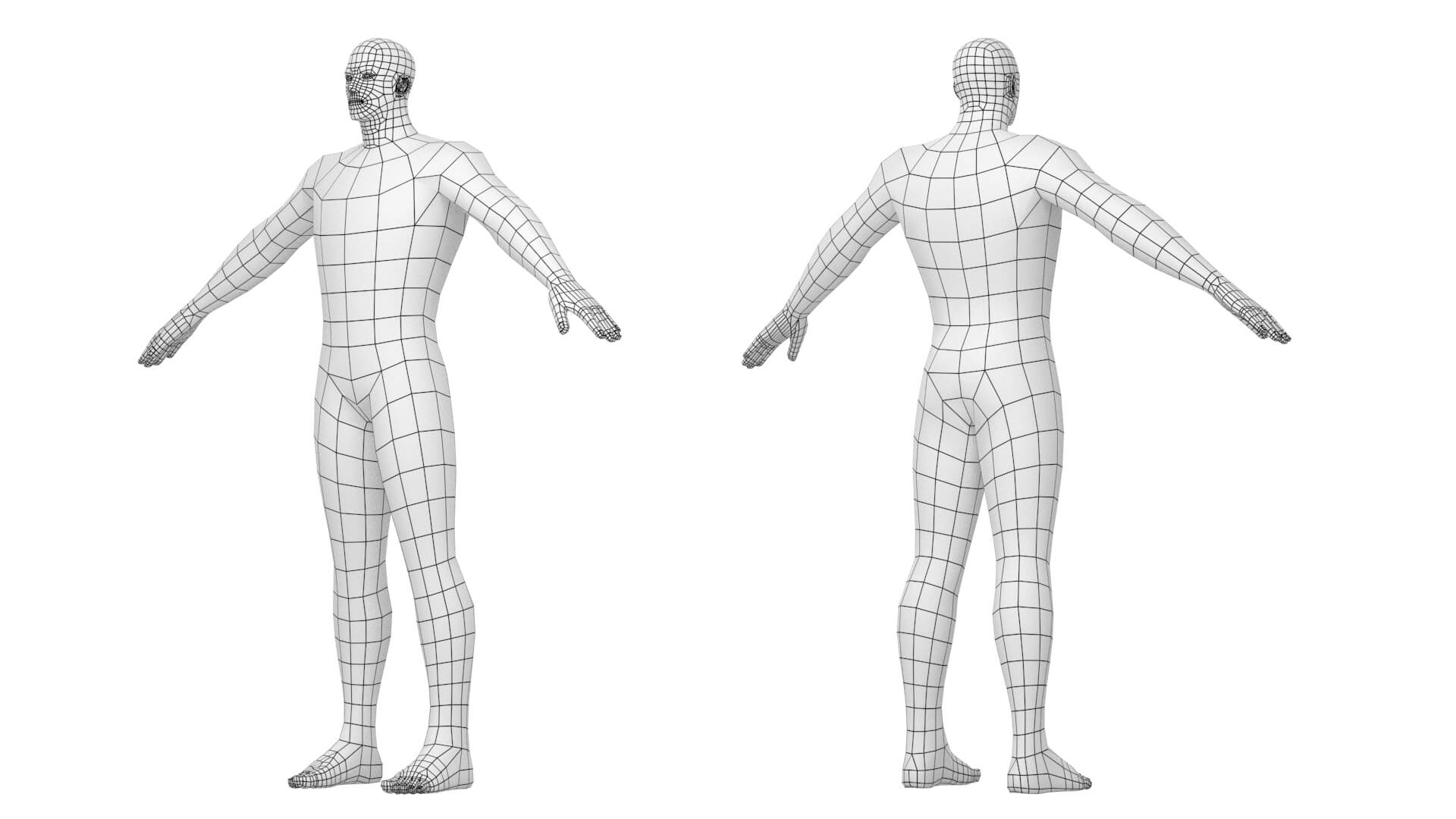 Male Hero in Three Poses Base Mesh - 3D Model by Valerii-Kaliuzhnyi