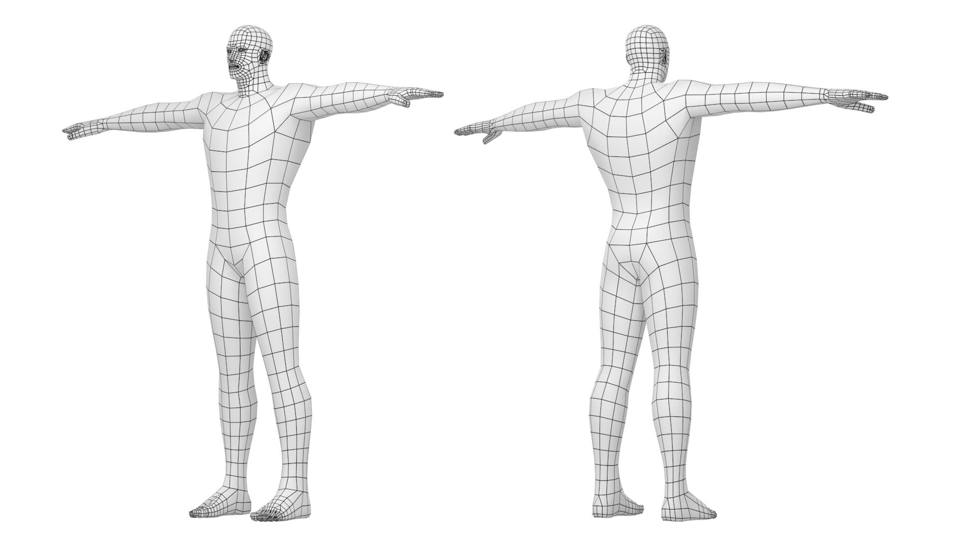 Male Hero in Three Poses Base Mesh - 3D Model by Valerii-Kaliuzhnyi