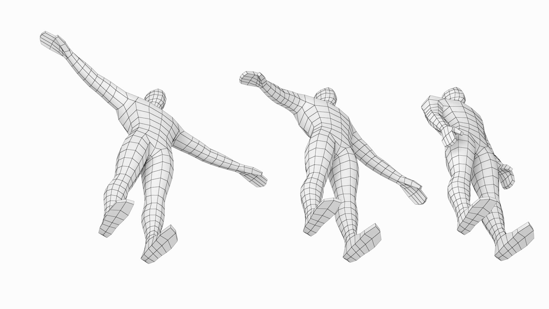 Male Hero in Three Poses Base Mesh - 3D Model by Valerii-Kaliuzhnyi