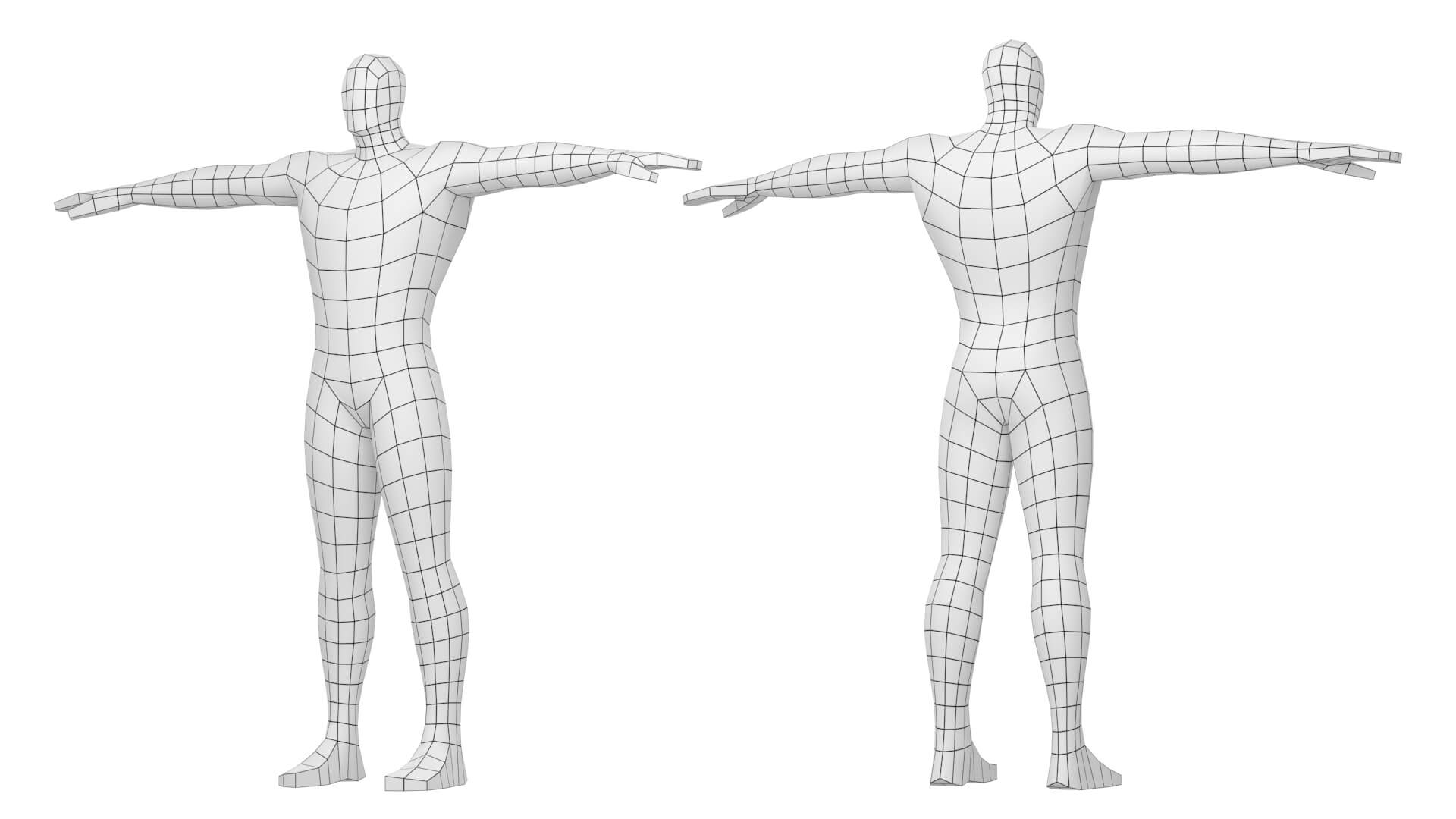 Male Hero in Three Poses Base Mesh - 3D Model by Valerii-Kaliuzhnyi