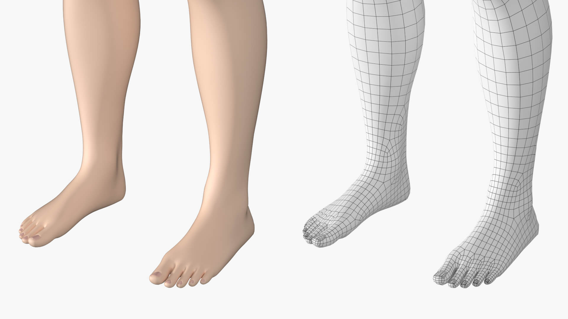 Natural Female 01 T-Pose Base Mesh 3D Model by Valerii-Kaliuzhnyi