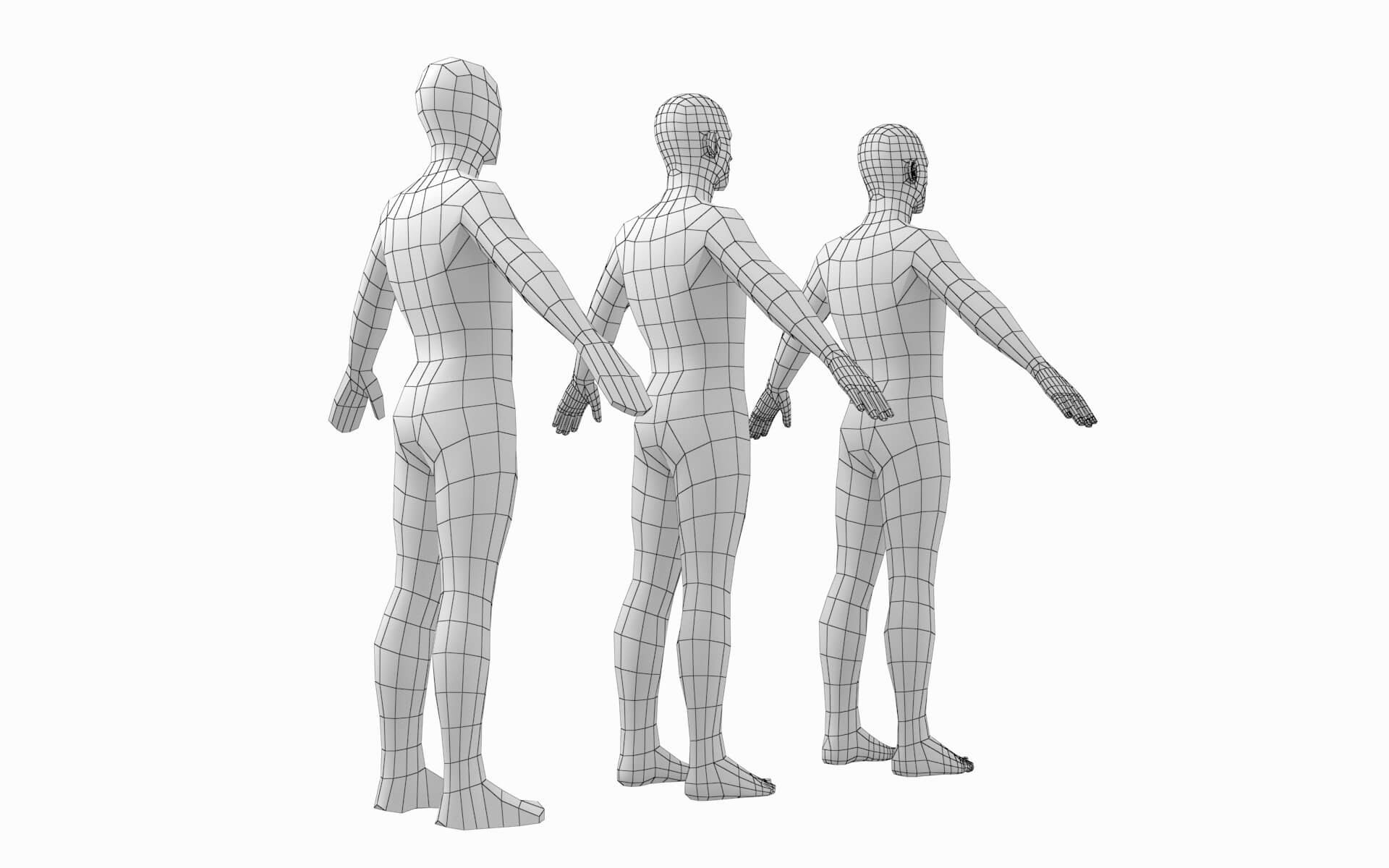 Natural Female and Male Base Mesh in A-Pose Bundle 3D Model by Valerii ...