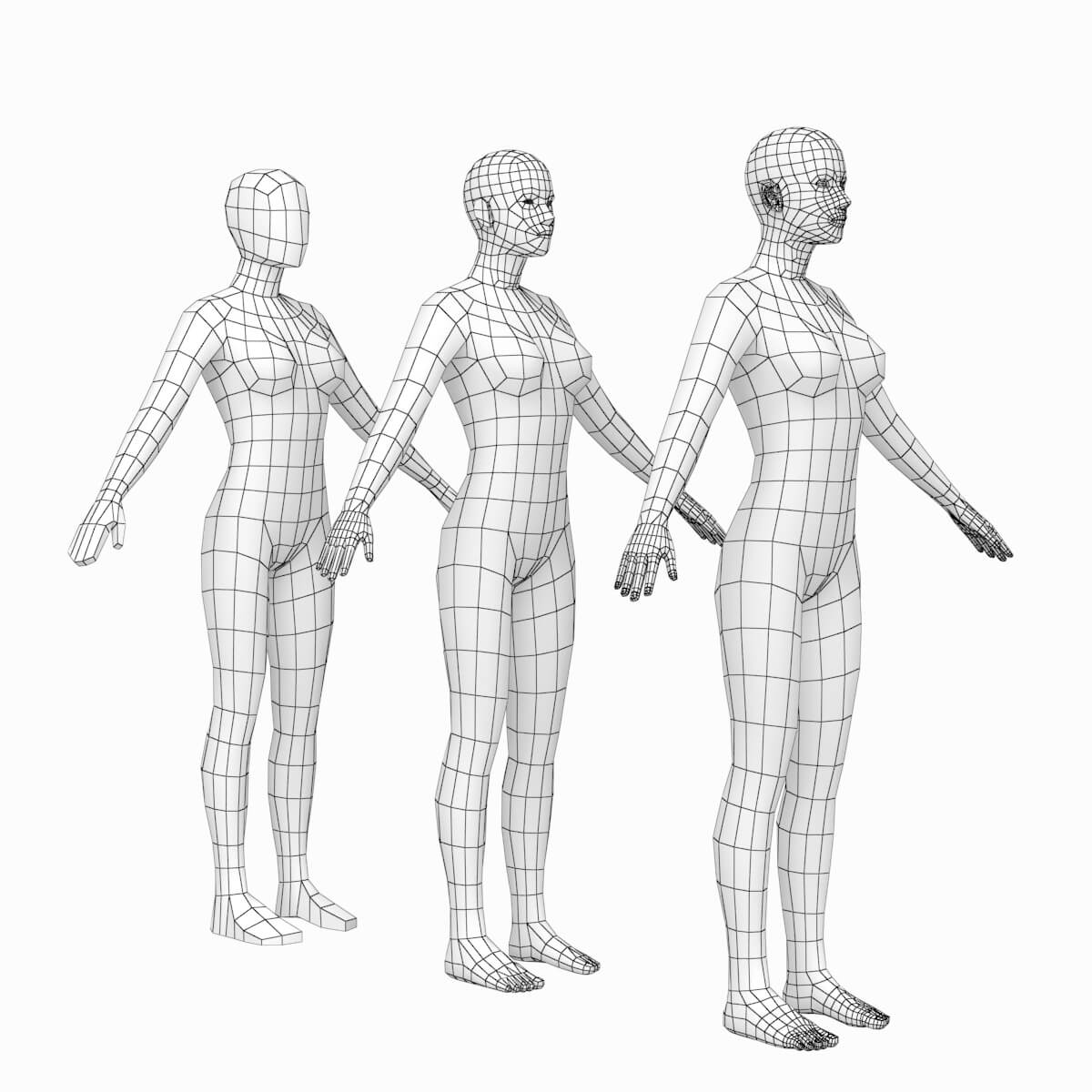 Natural Female and Male Base Mesh Super Bundle - 3D Model by Valerii ...