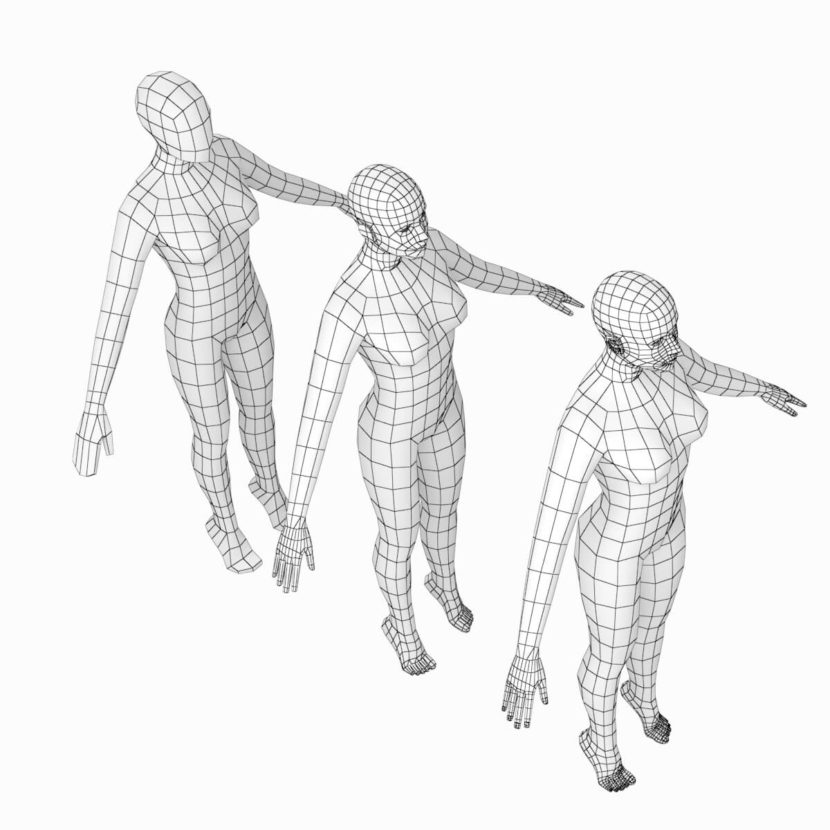 Natural Female and Male Base Mesh Super Bundle - 3D Model by Valerii ...