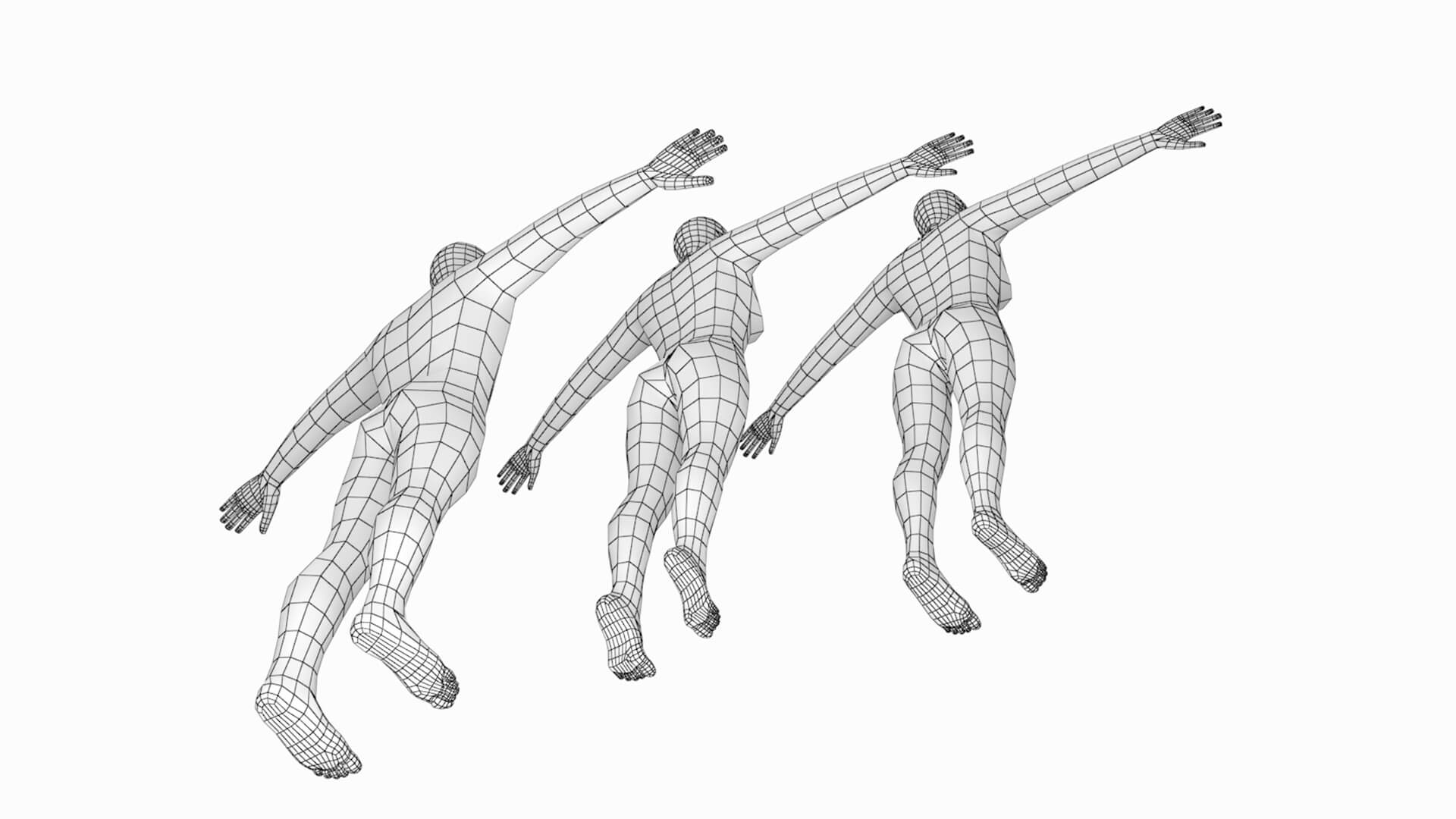 Natural Female and Male in T-Pose Base Mesh 3D Model by Valerii-Kaliuzhnyi