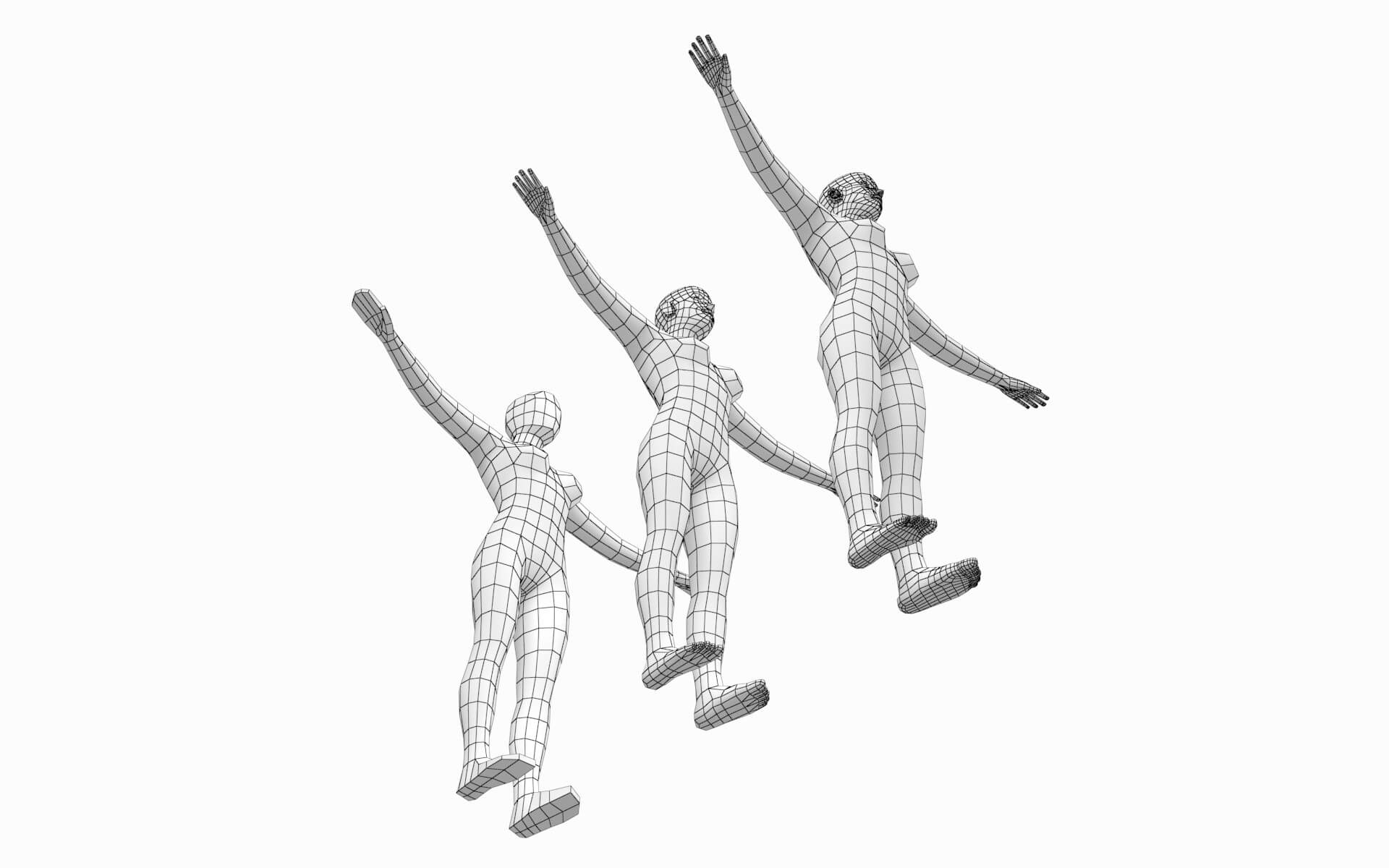 Natural Female and Male in T-Pose Base Mesh Bundle 3D Model by Valerii ...