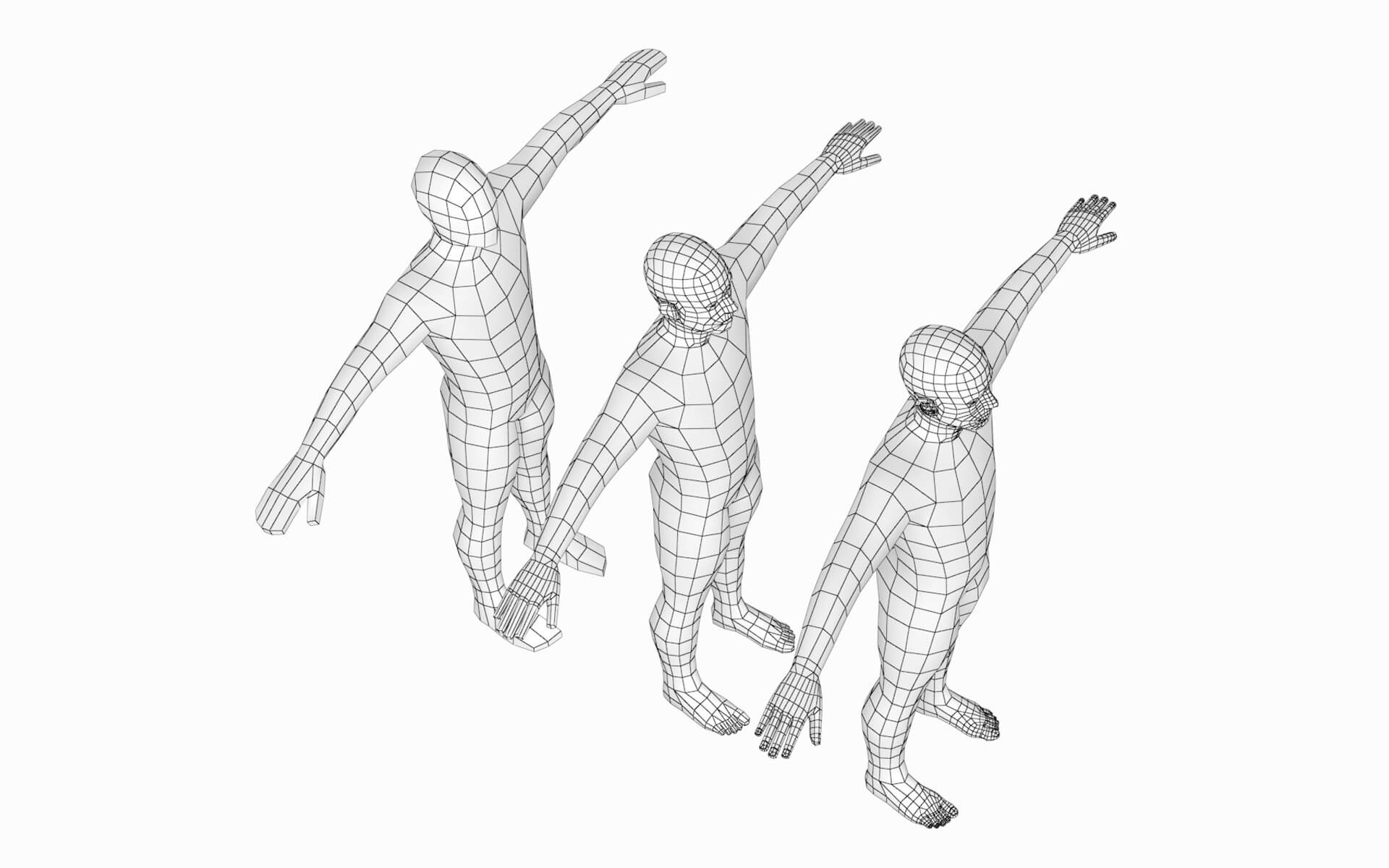 Natural Female and Male in T-Pose Base Mesh Bundle 3D Model by Valerii ...