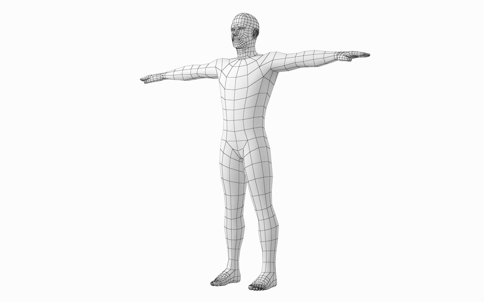 Natural Female and Male in T-Pose Base Mesh Bundle 3D Model by Valerii ...