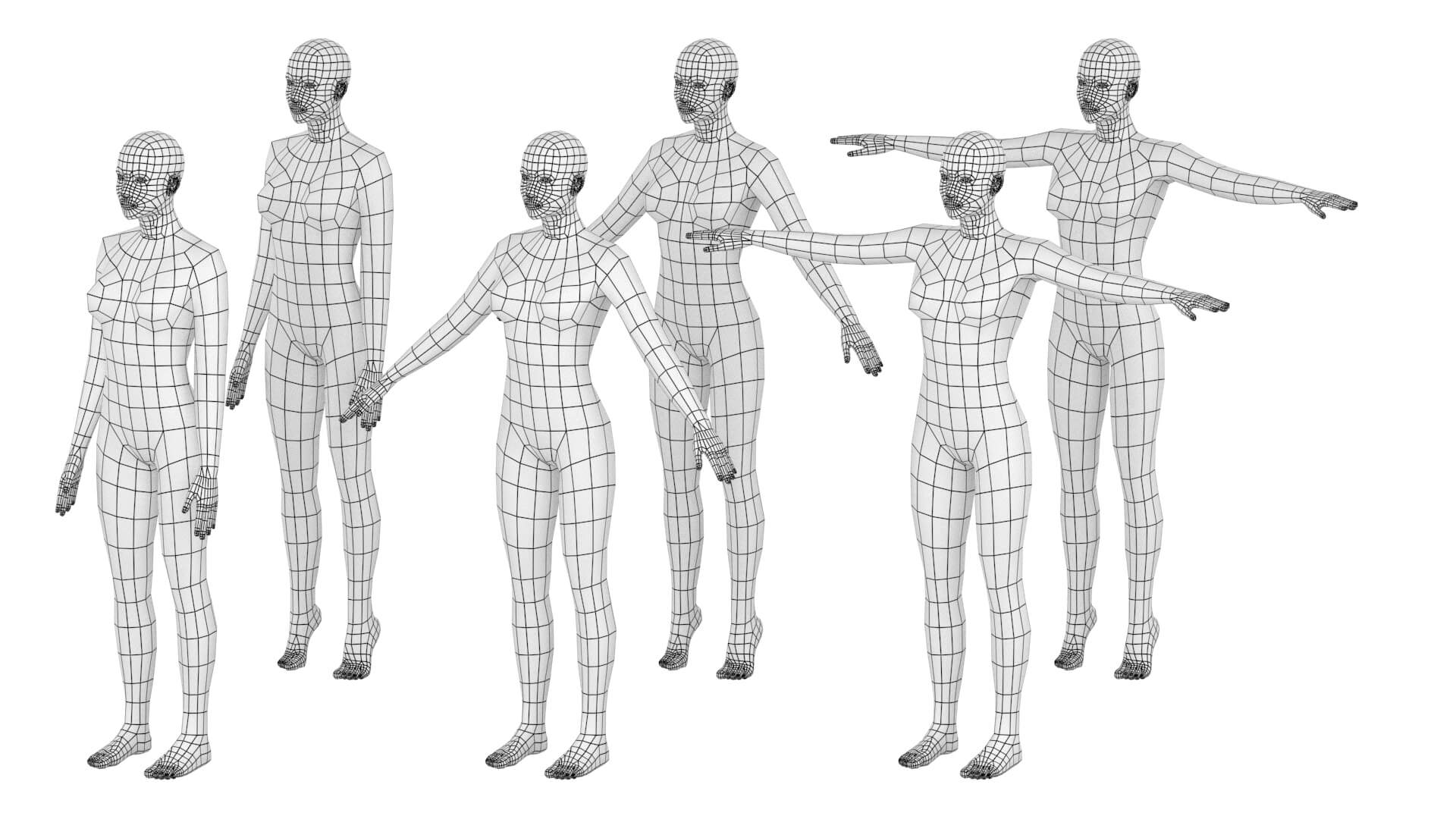 Natural Female in 6 Modeling Poses Collection - 3D Model by Valerii ...