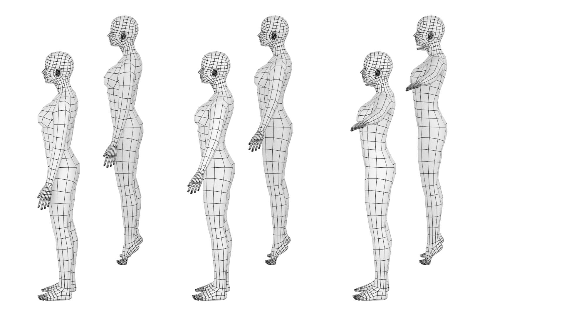 Natural Female in 6 Modeling Poses Collection - 3D Model by Valerii ...