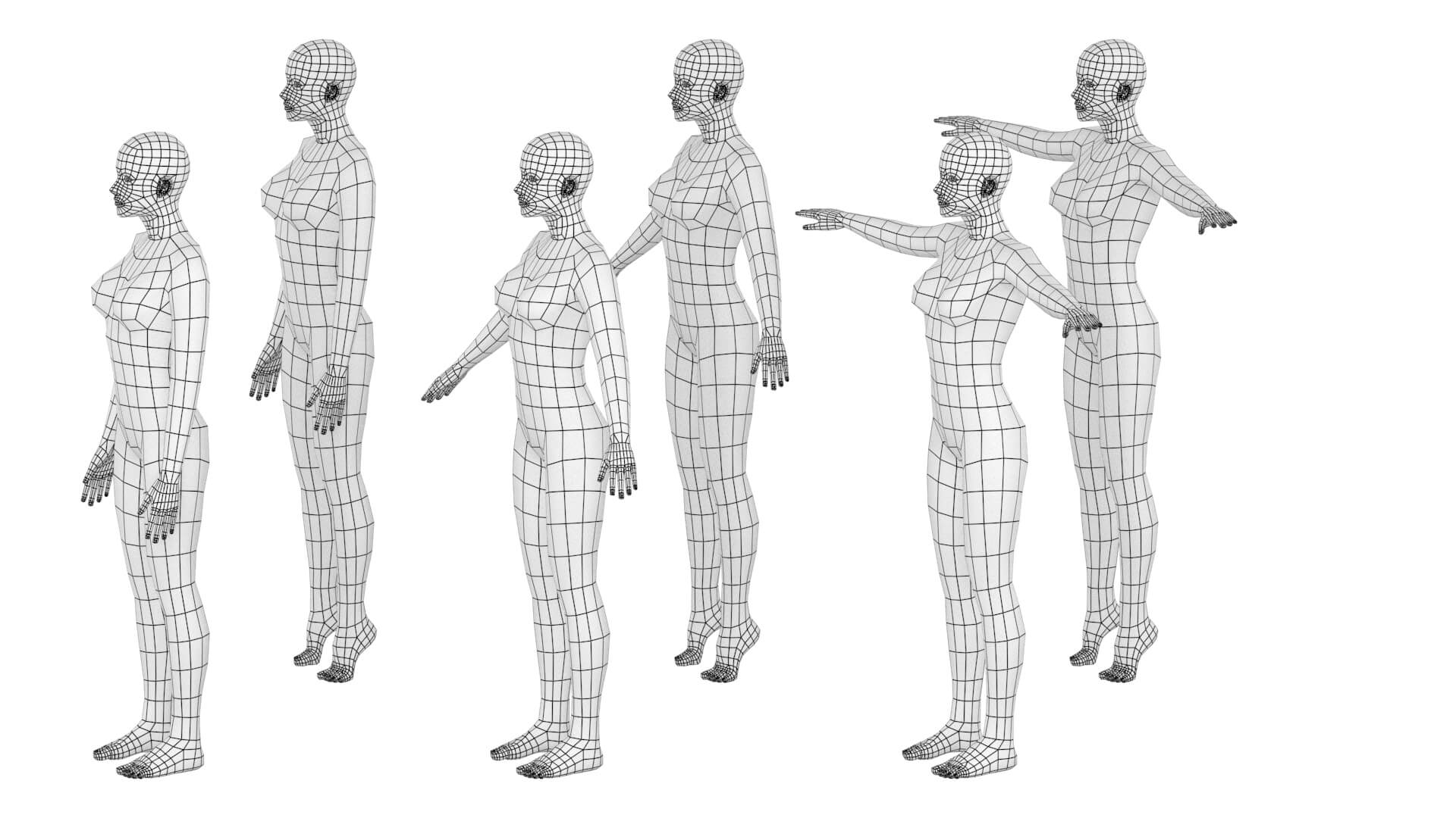 Natural Female in 6 Modeling Poses Collection - 3D Model by Valerii ...