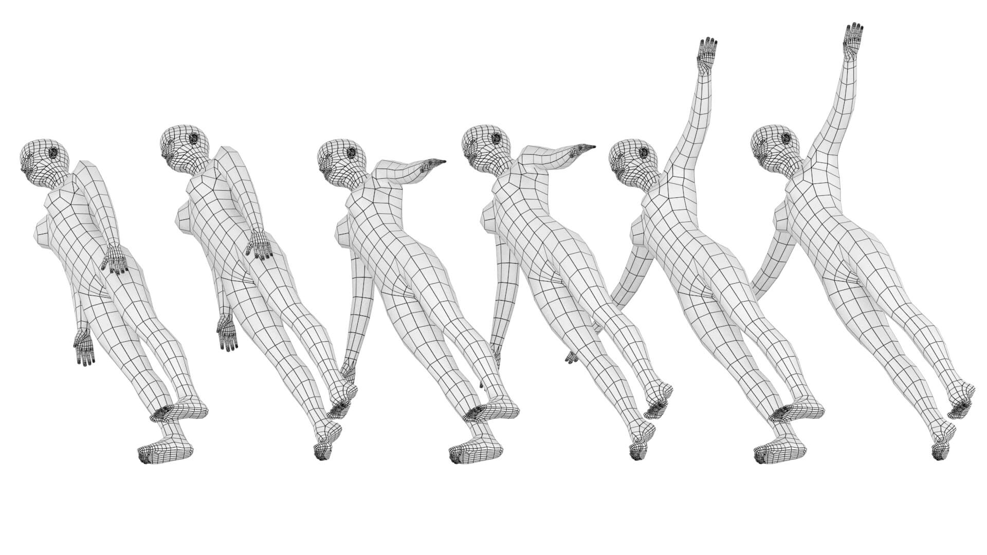 Natural Female in 6 Modeling Poses Collection - 3D Model by Valerii-Kaliuzhnyi