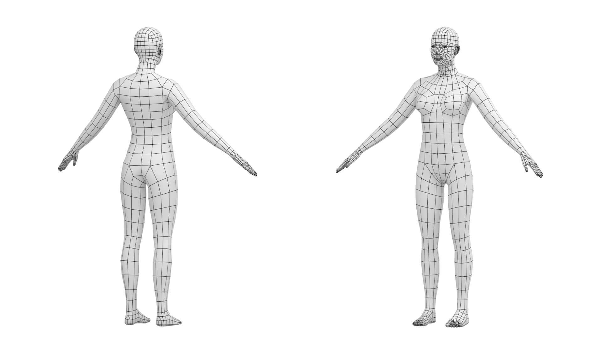 Natural Female in 6 Modeling Poses Collection - 3D Model by Valerii ...