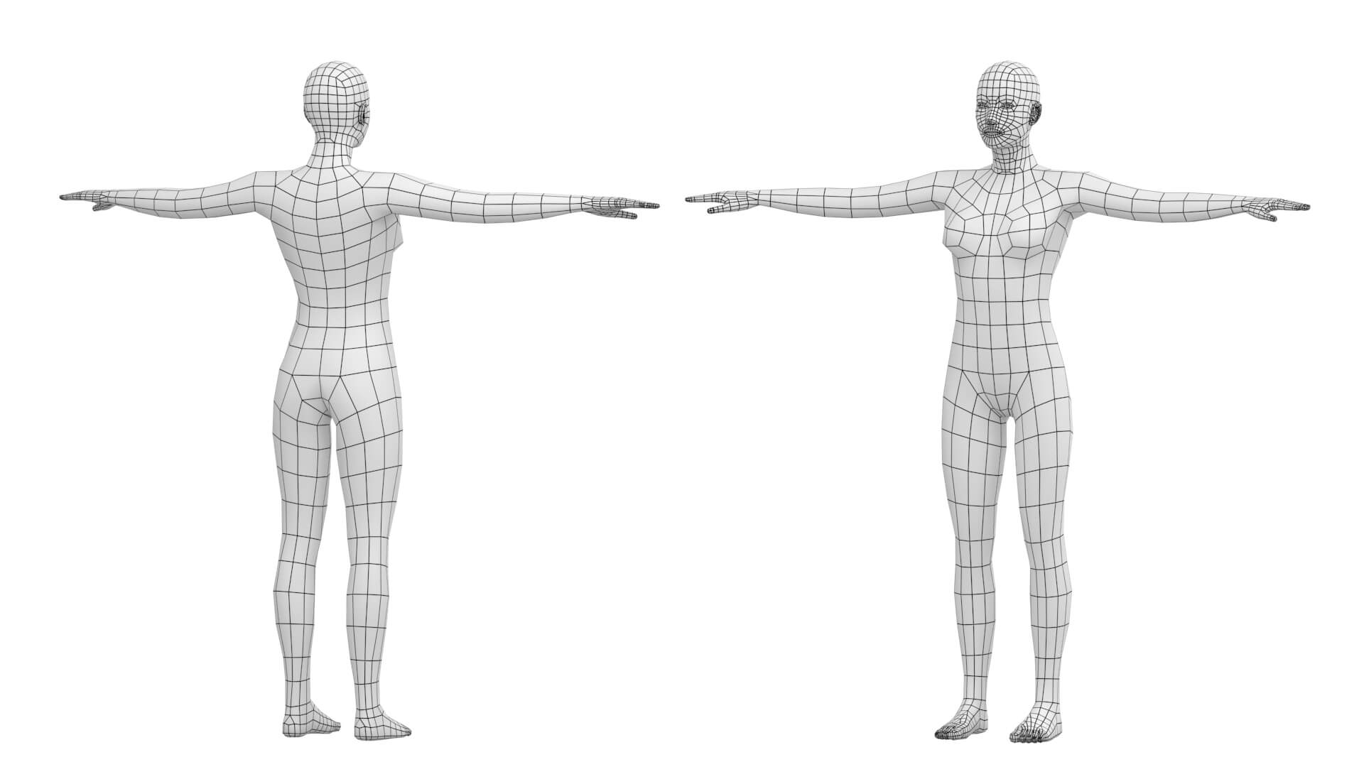Natural Female in 6 Modeling Poses Collection - 3D Model by Valerii ...