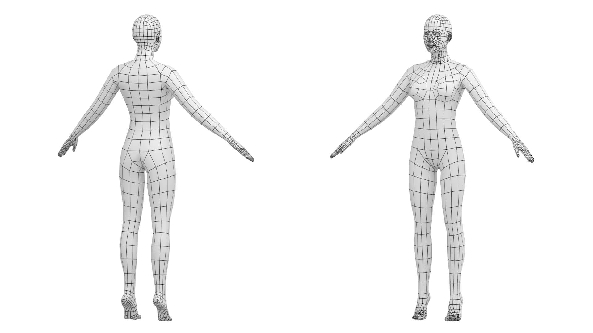 Natural Female in 6 Modeling Poses Collection - 3D Model by Valerii ...