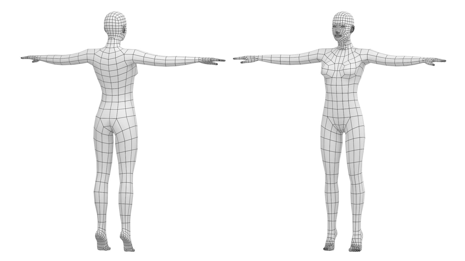 Natural Female in 6 Modeling Poses Collection - 3D Model by Valerii ...