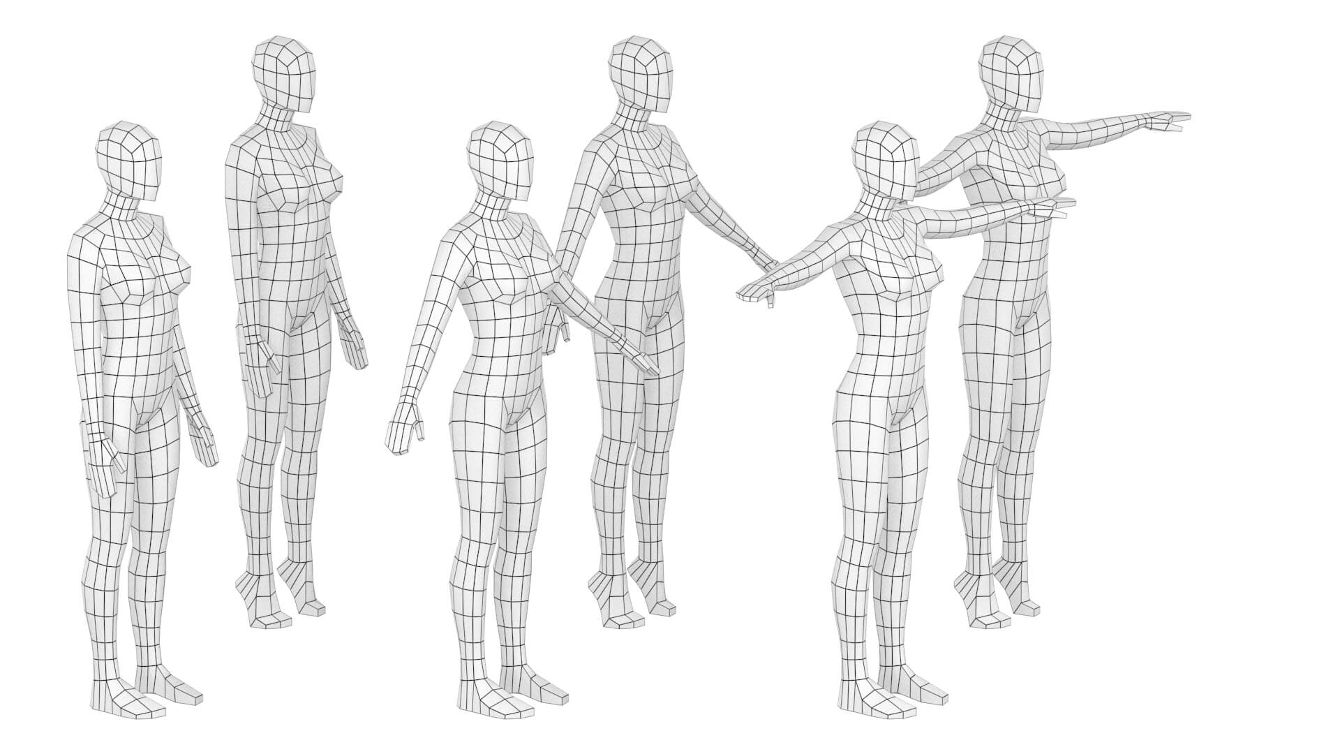 Natural Female in 6 Modeling Poses Collection - 3D Model by Valerii ...