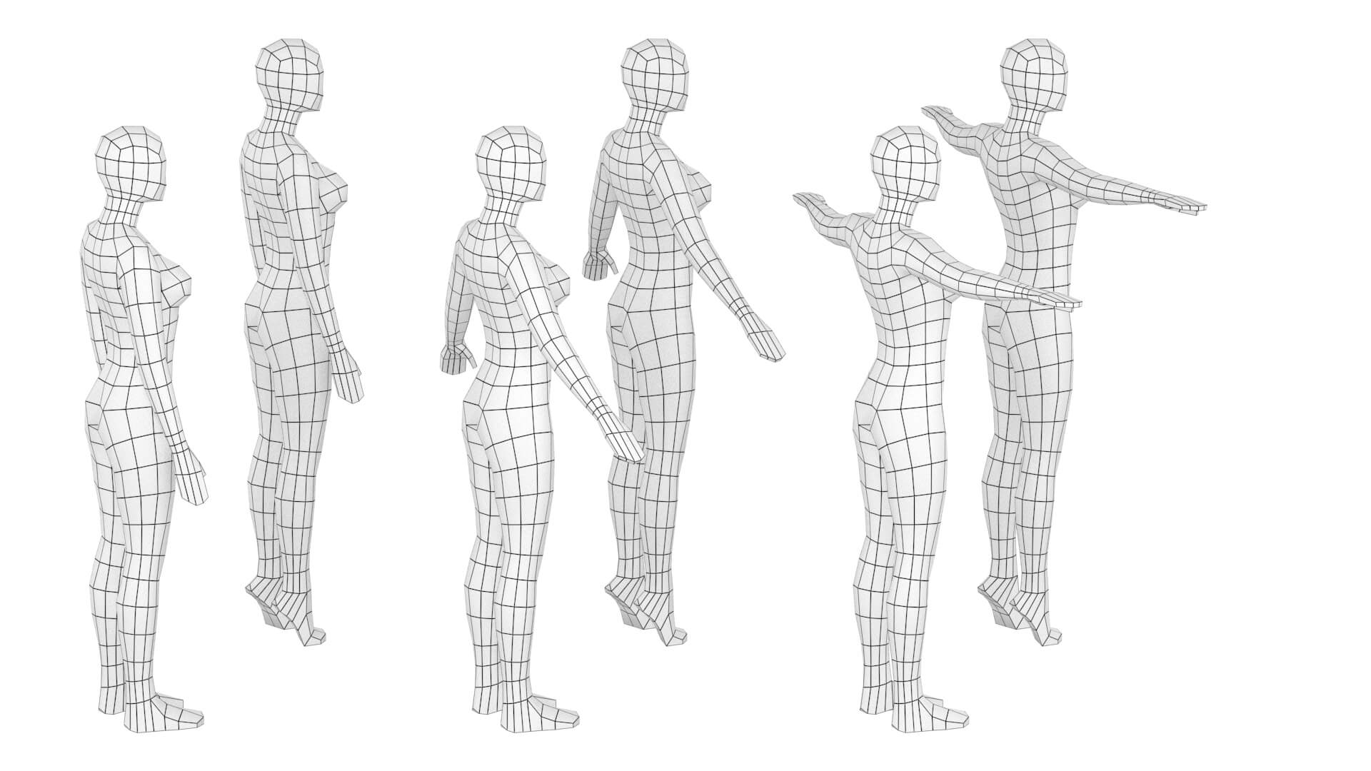 Natural Female in 6 Modeling Poses Collection - 3D Model by Valerii ...