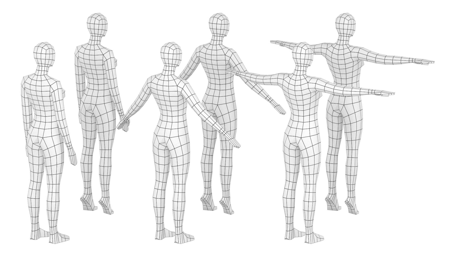 Natural Female in 6 Modeling Poses Collection - 3D Model by Valerii ...