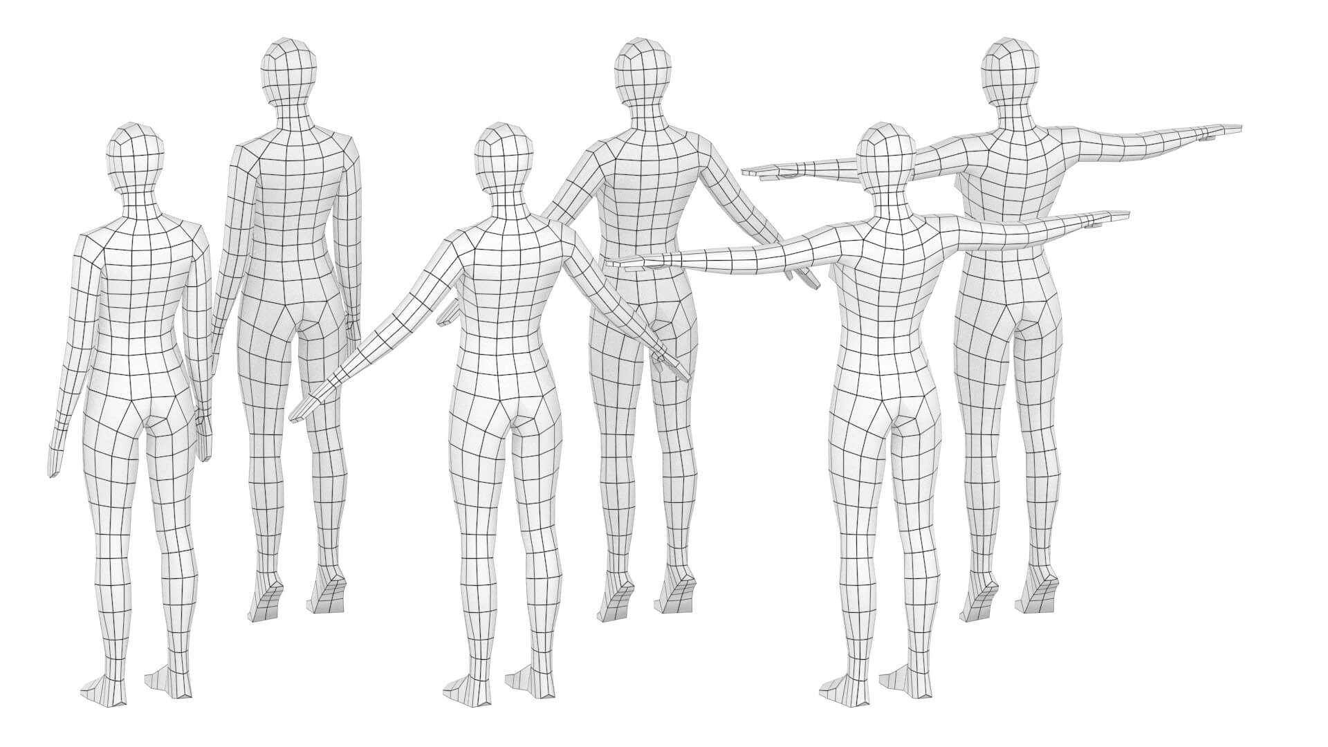 Natural Female in 6 Modeling Poses Collection - 3D Model by Valerii ...