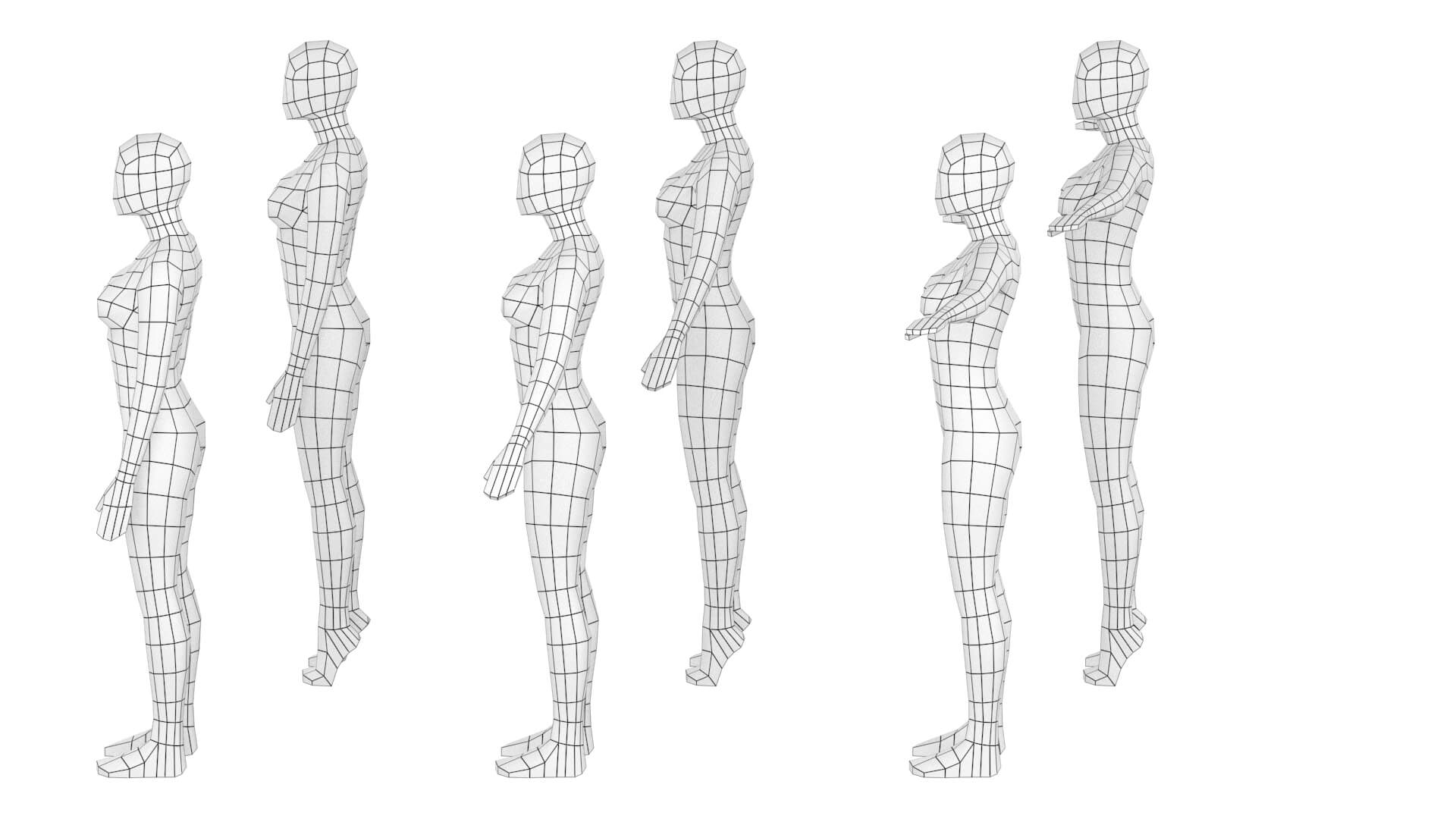 Natural Female in 6 Modeling Poses Collection - 3D Model by Valerii ...