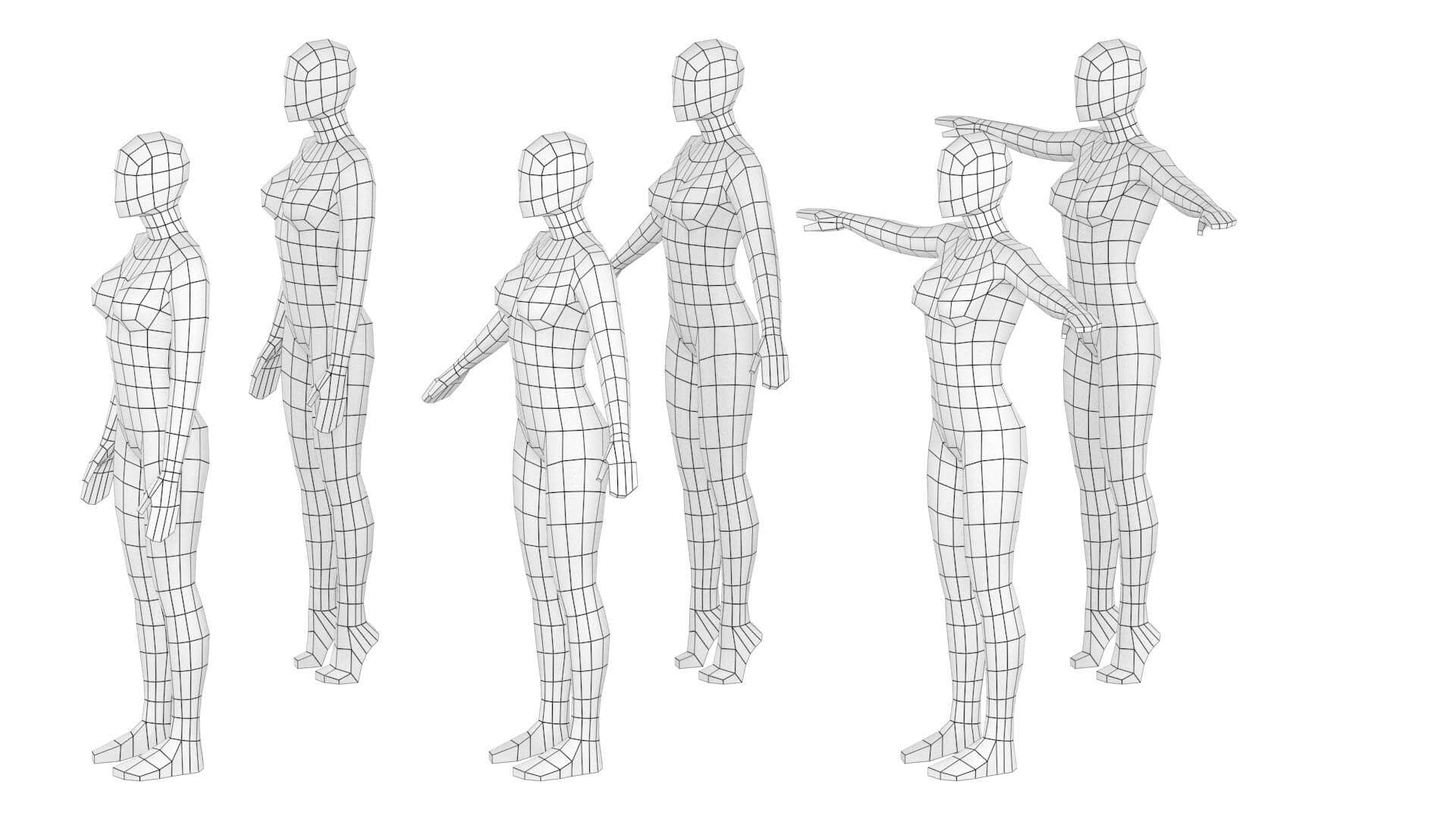 Natural Female in 6 Modeling Poses Collection - 3D Model by Valerii ...
