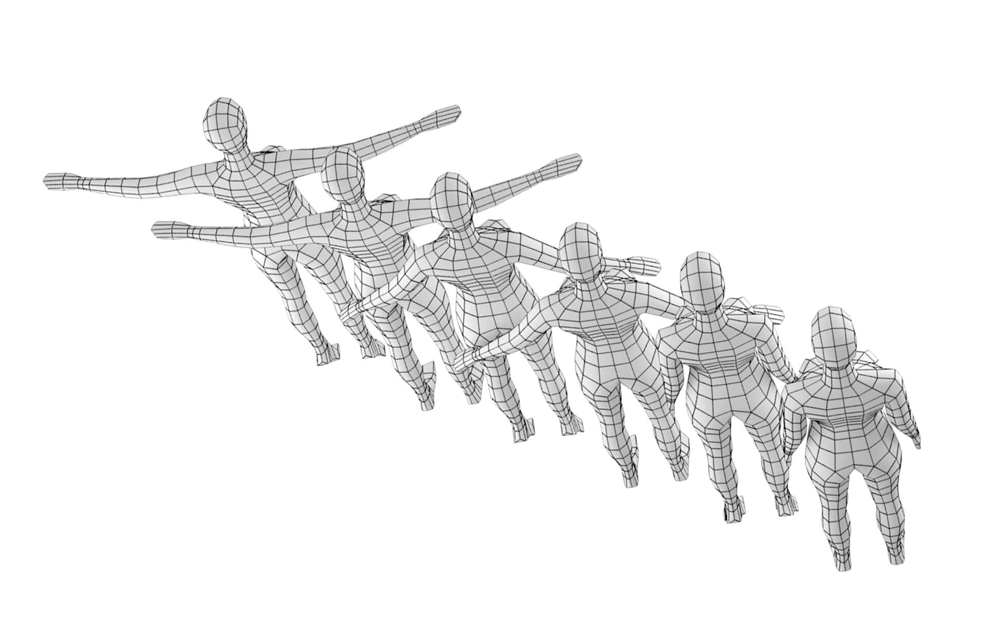 Natural Female in 6 Modeling Poses Collection - 3D Model by Valerii-Kaliuzhnyi