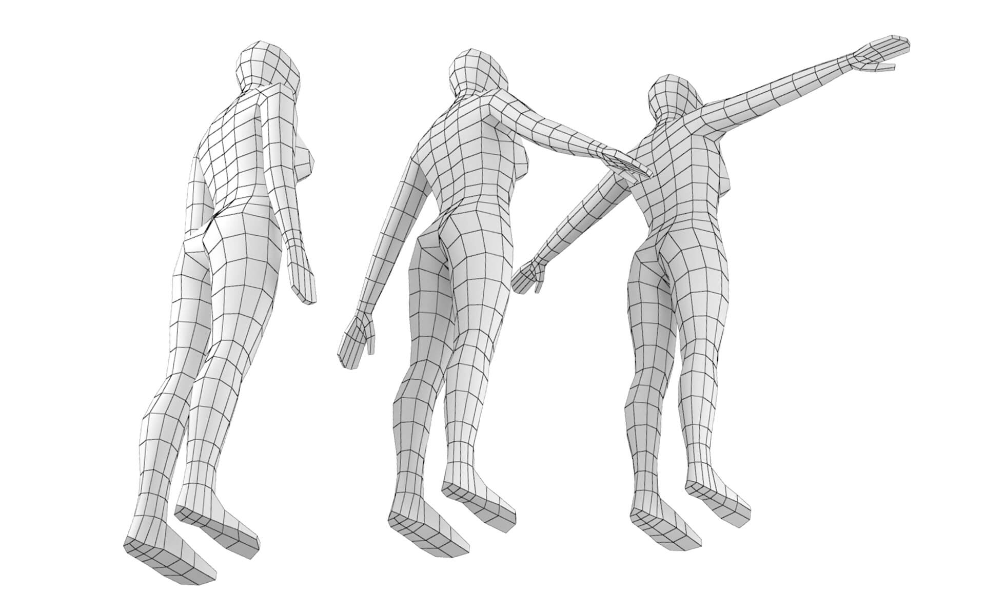 Natural Female in 6 Modeling Poses Collection - 3D Model by Valerii ...