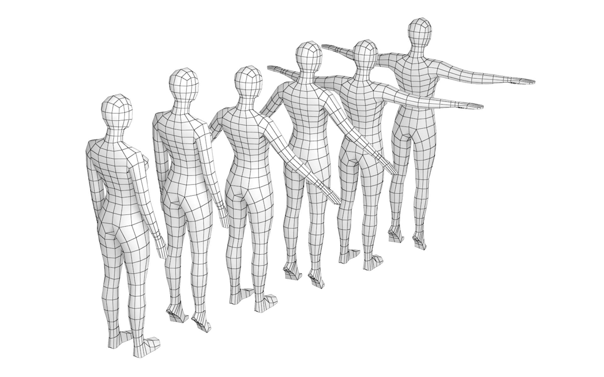 Natural Female in 6 Modeling Poses Collection - 3D Model by Valerii ...