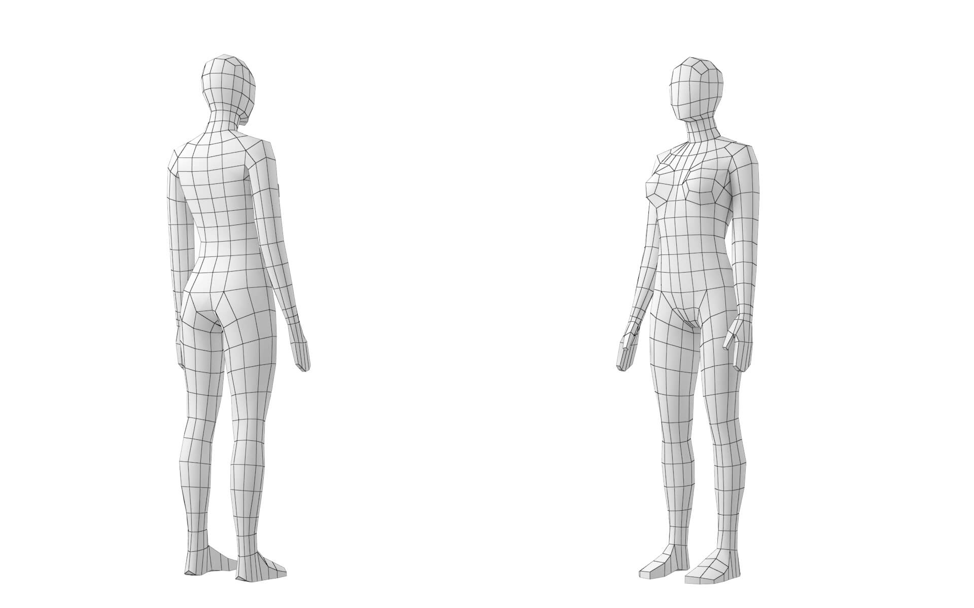 Natural Female in 6 Modeling Poses Collection - 3D Model by Valerii ...
