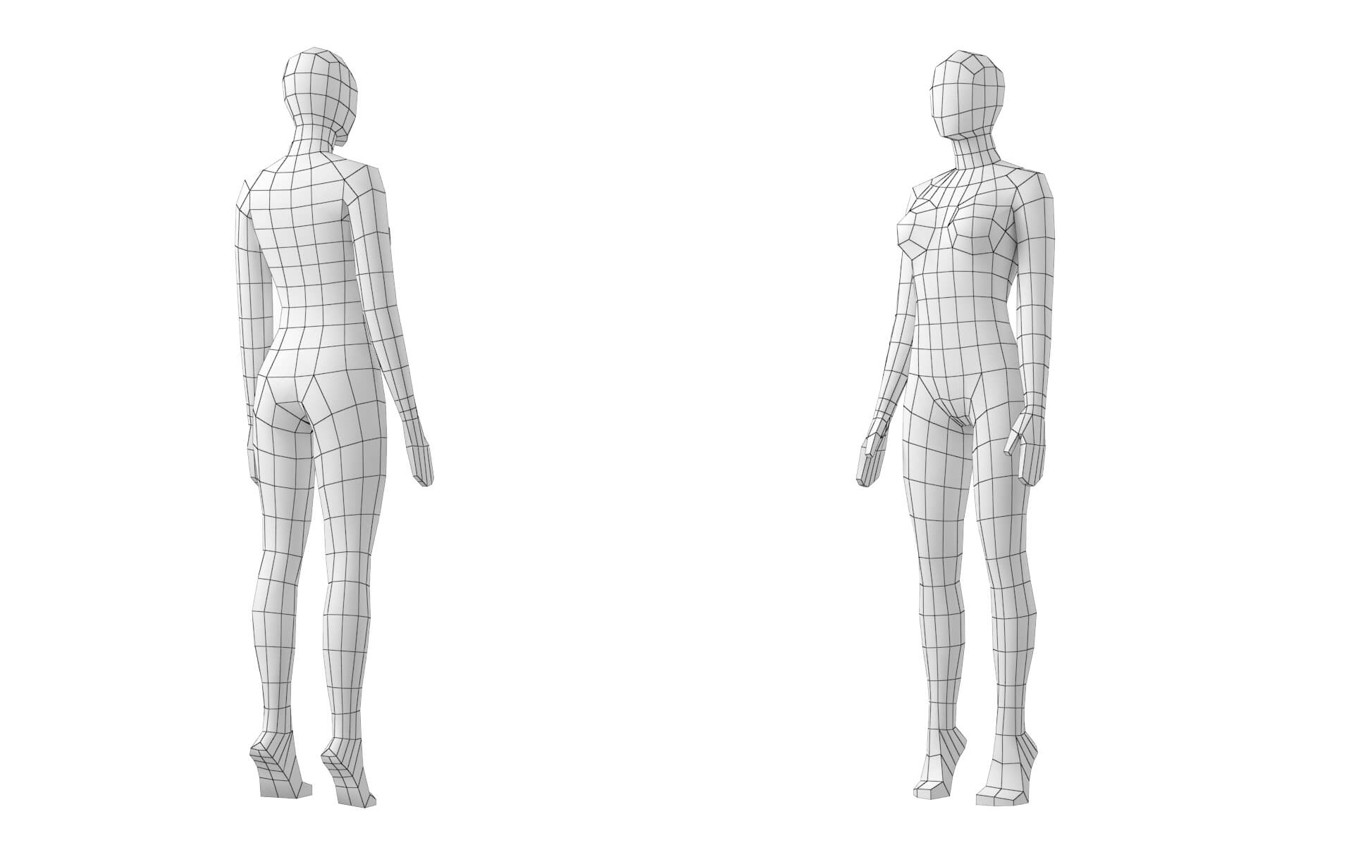 Natural Female in 6 Modeling Poses Collection - 3D Model by Valerii ...