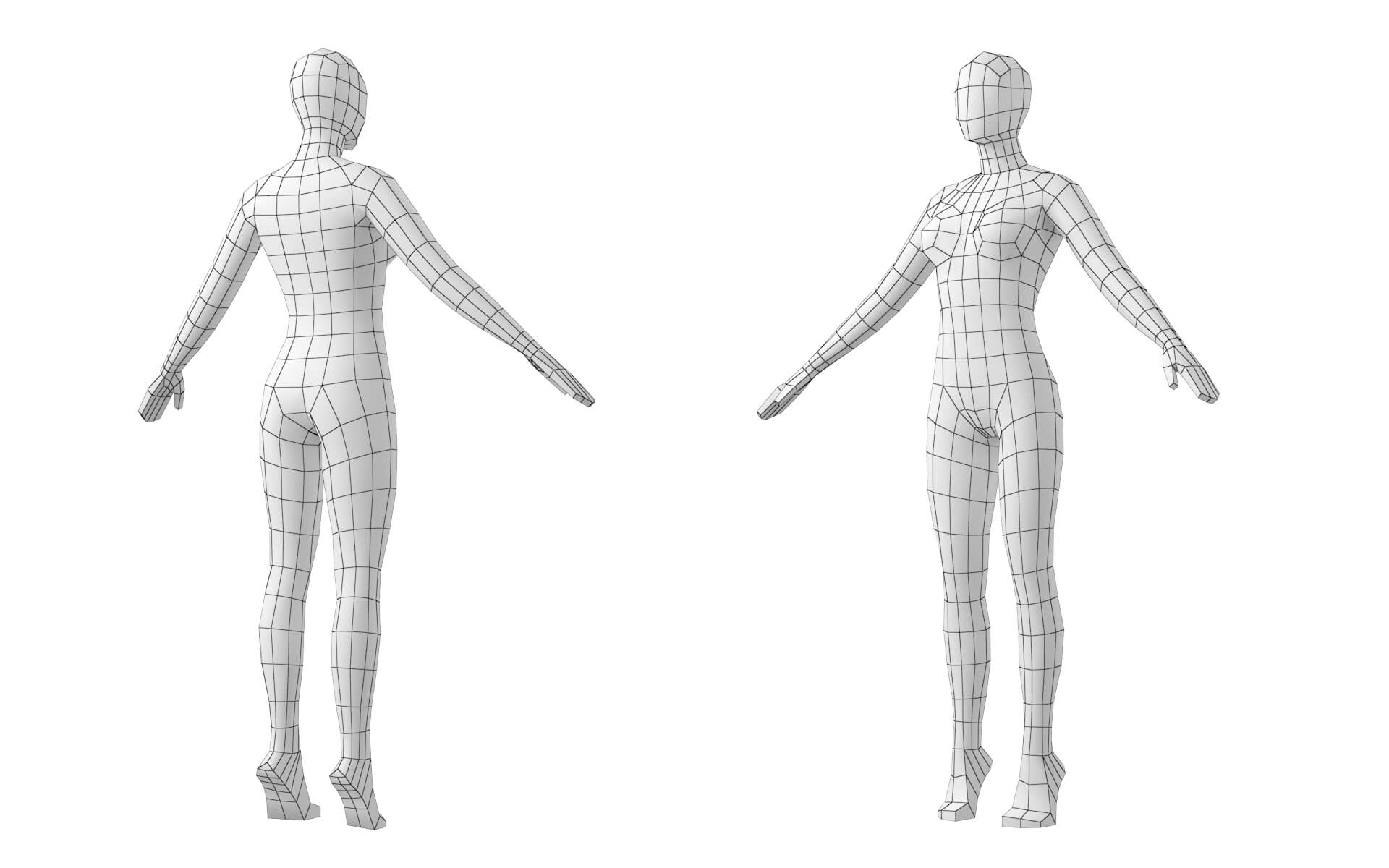 Natural Female in 6 Modeling Poses Collection - 3D Model by Valerii ...