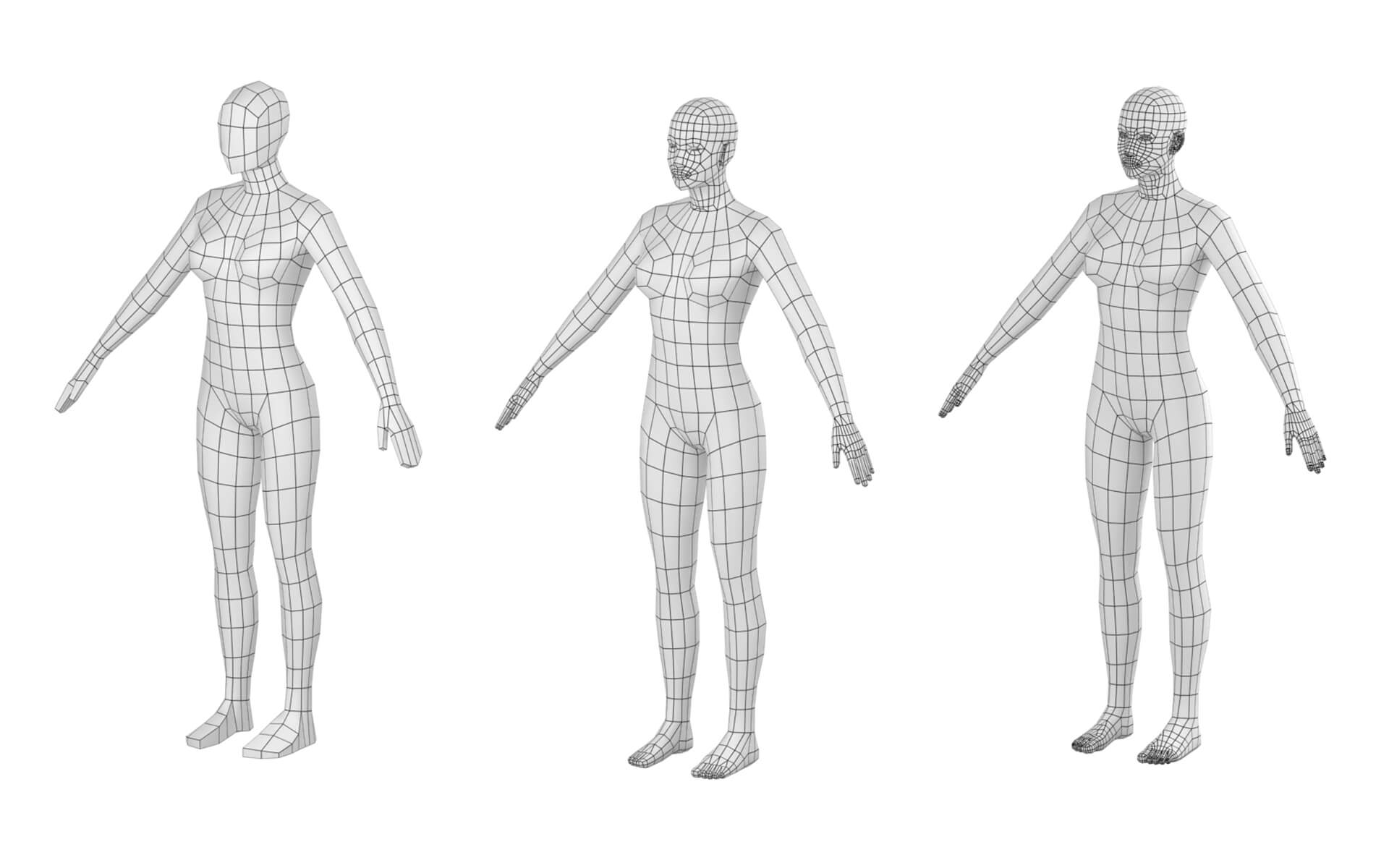 Natural Female in A-Pose Base Mesh 3D Model by Valerii-Kaliuzhnyi