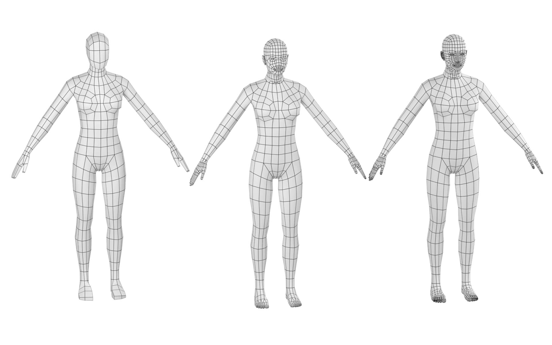 Natural Female in A-Pose Base Mesh 3D Model by Valerii-Kaliuzhnyi