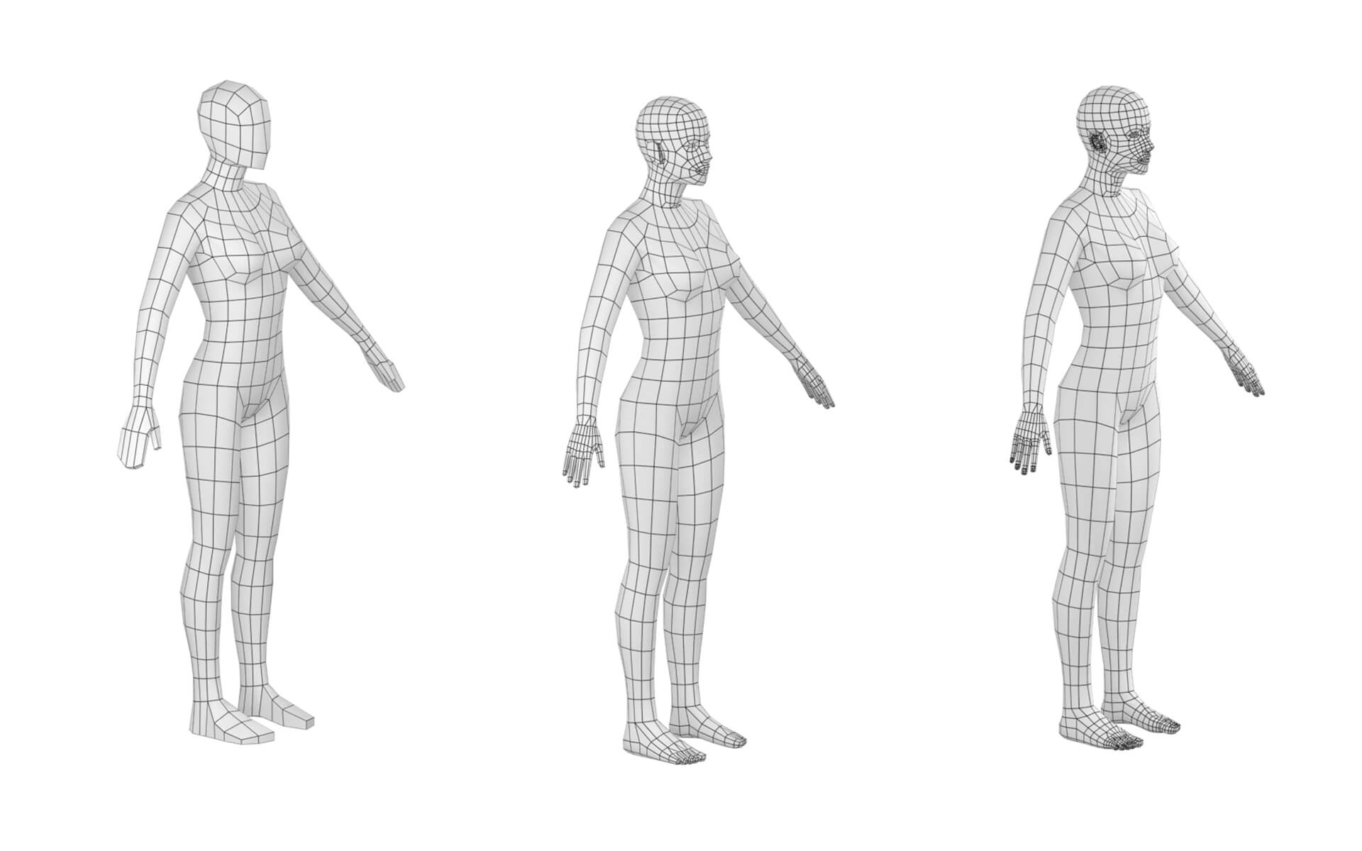 Natural Female in A-Pose Base Mesh 3D Model by Valerii-Kaliuzhnyi