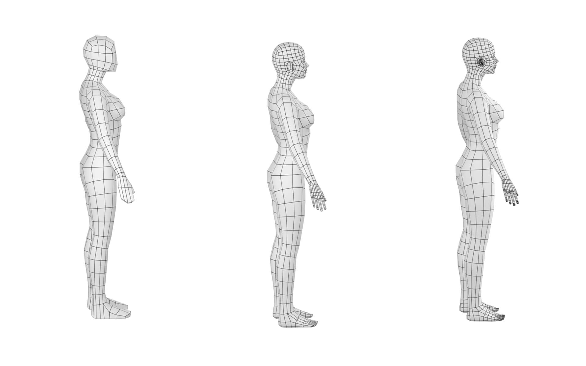 Natural Female in A-Pose Base Mesh 3D Model by Valerii-Kaliuzhnyi