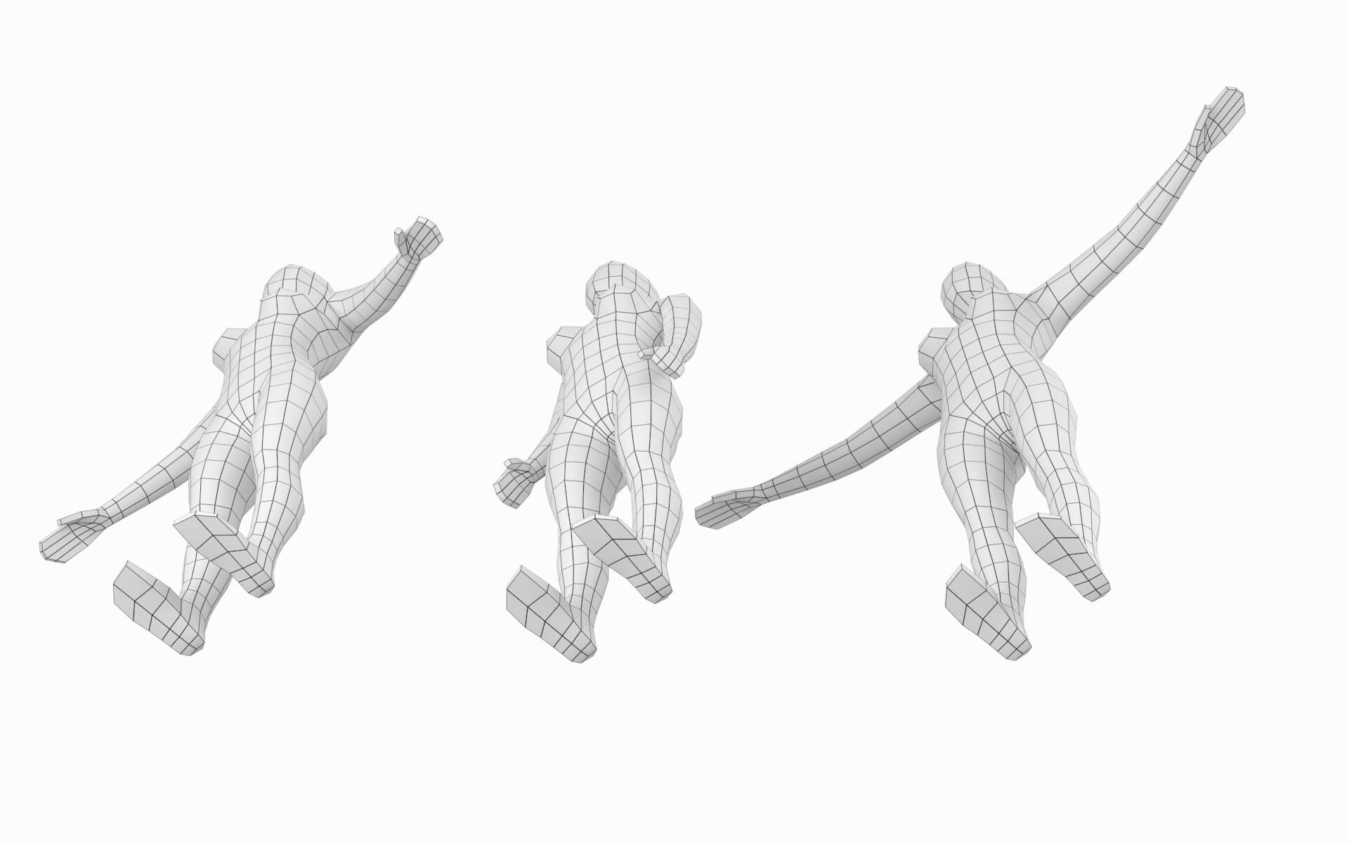 Natural Female in In 3 Modeling Poses Base Mesh - 3D Model by Valerii ...