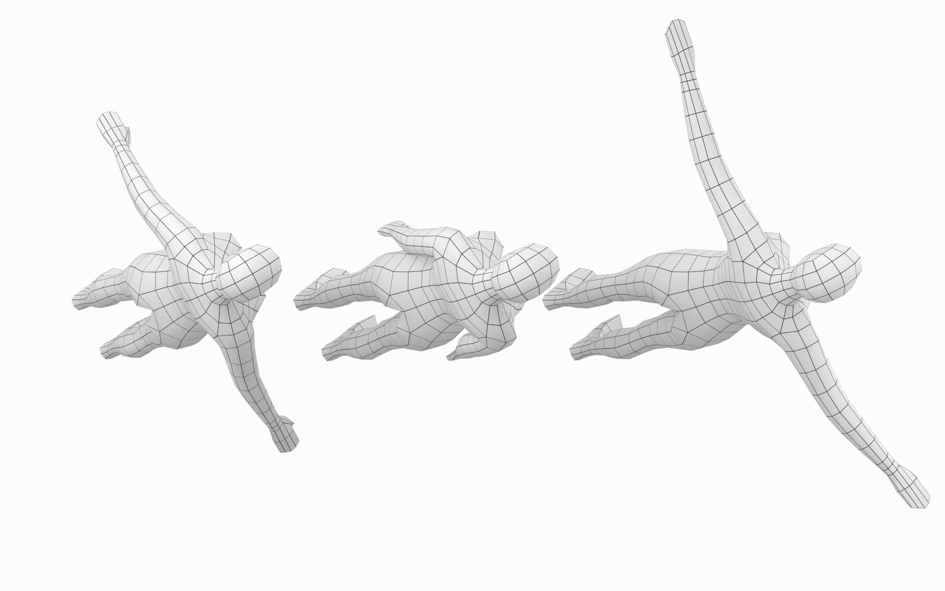 Natural Female in In 3 Modeling Poses Base Mesh - 3D Model by Valerii ...