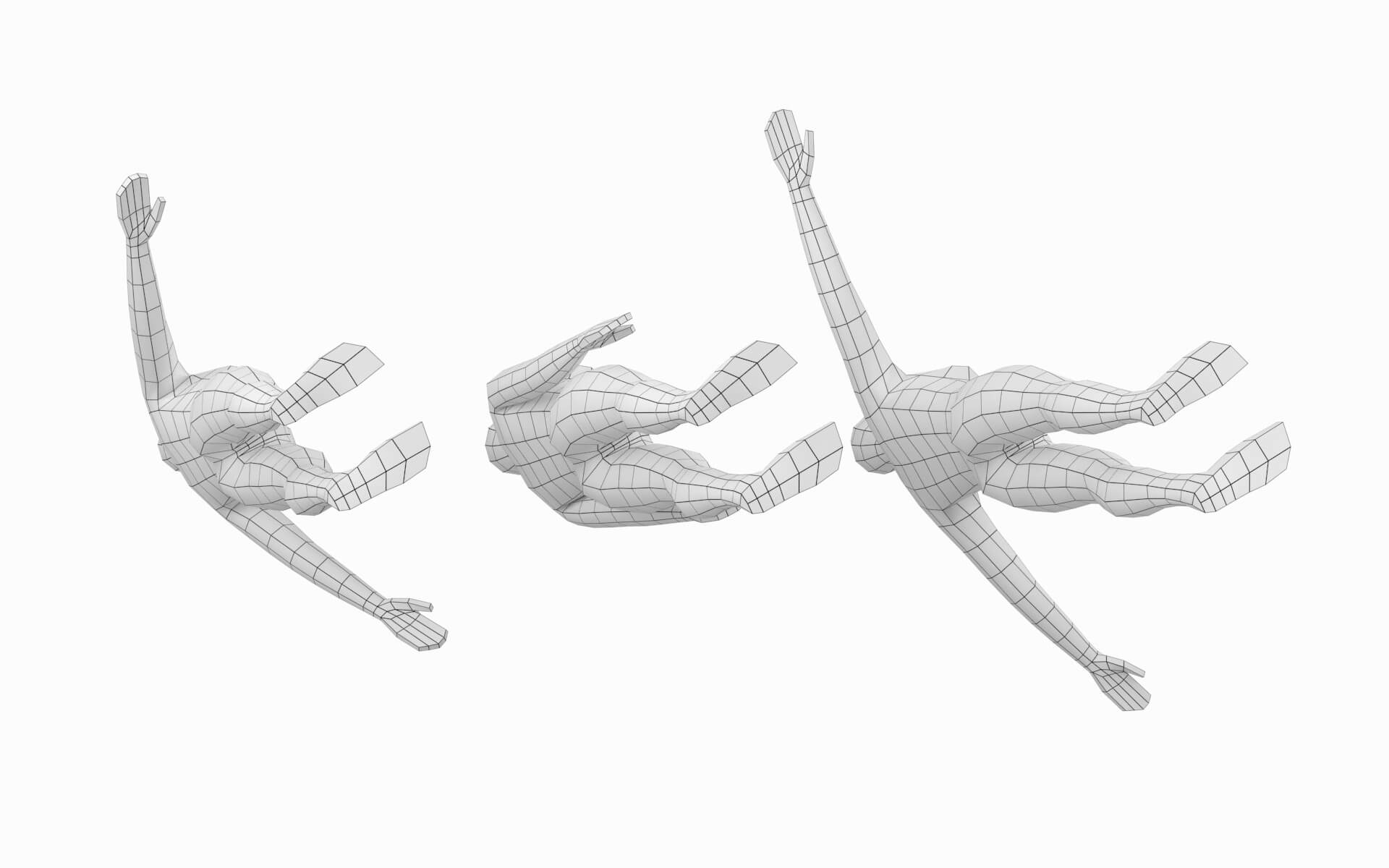 Natural Female in In 3 Modeling Poses Base Mesh - 3D Model by Valerii ...