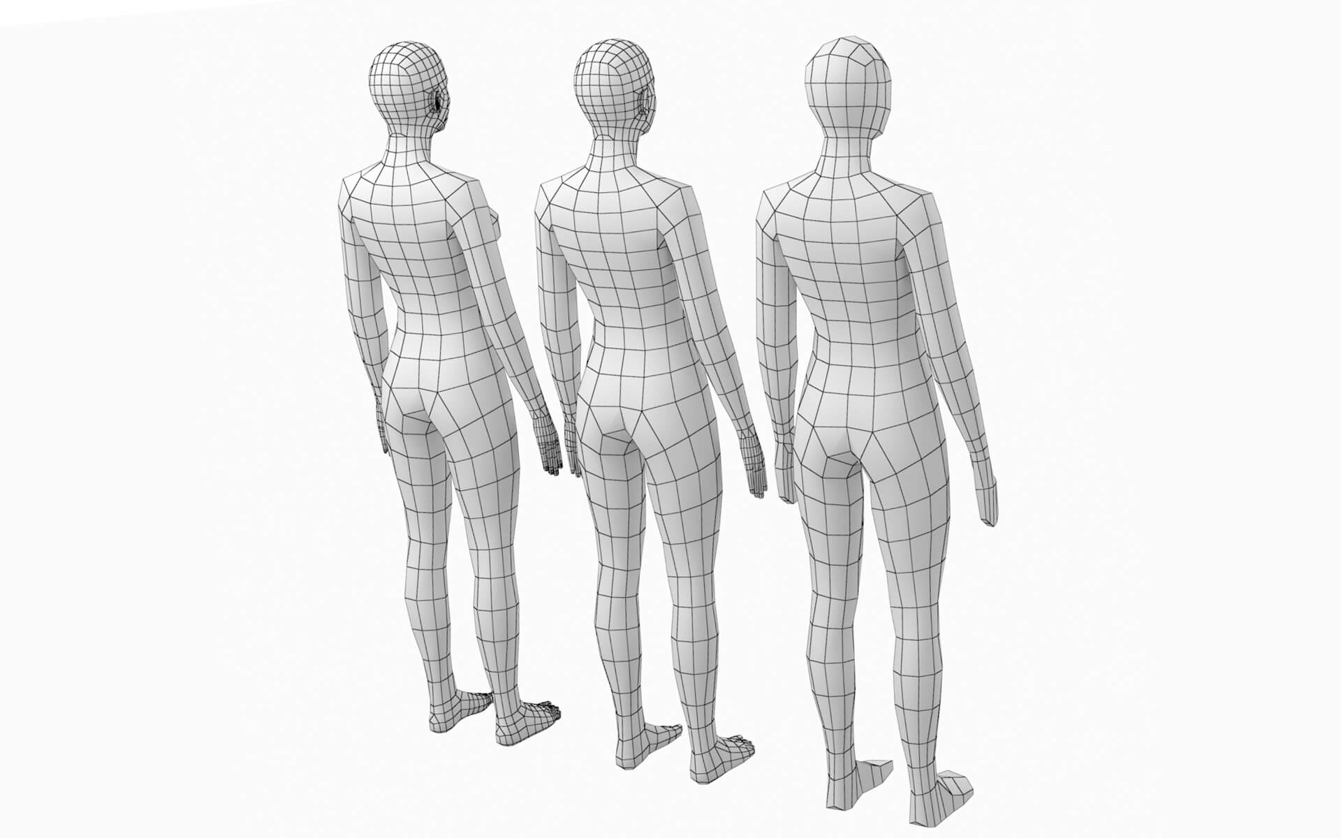 Natural Female in Rest Pose Base Mesh - 3D Model by Valerii-Kaliuzhnyi