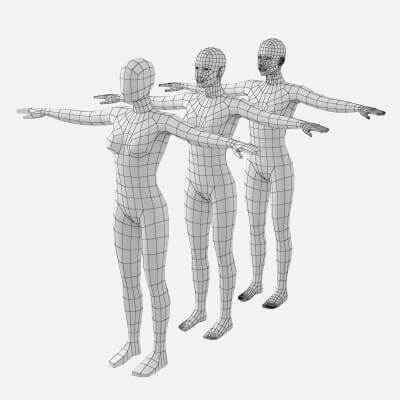 Natural Female in T-Pose Base Mesh 3D Model by Valerii-Kaliuzhnyi