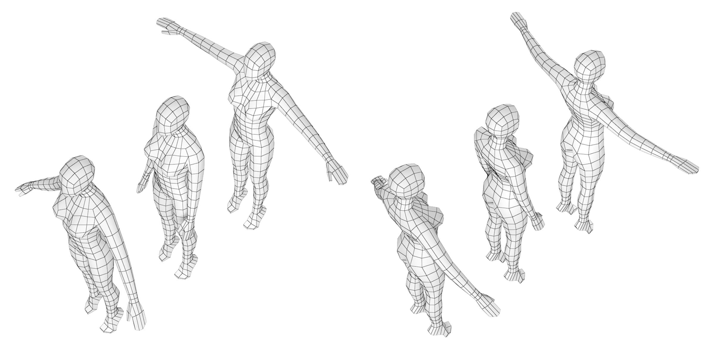 Natural Female on Toes in 3 Modeling Poses Base Mesh - 3D Model by ...