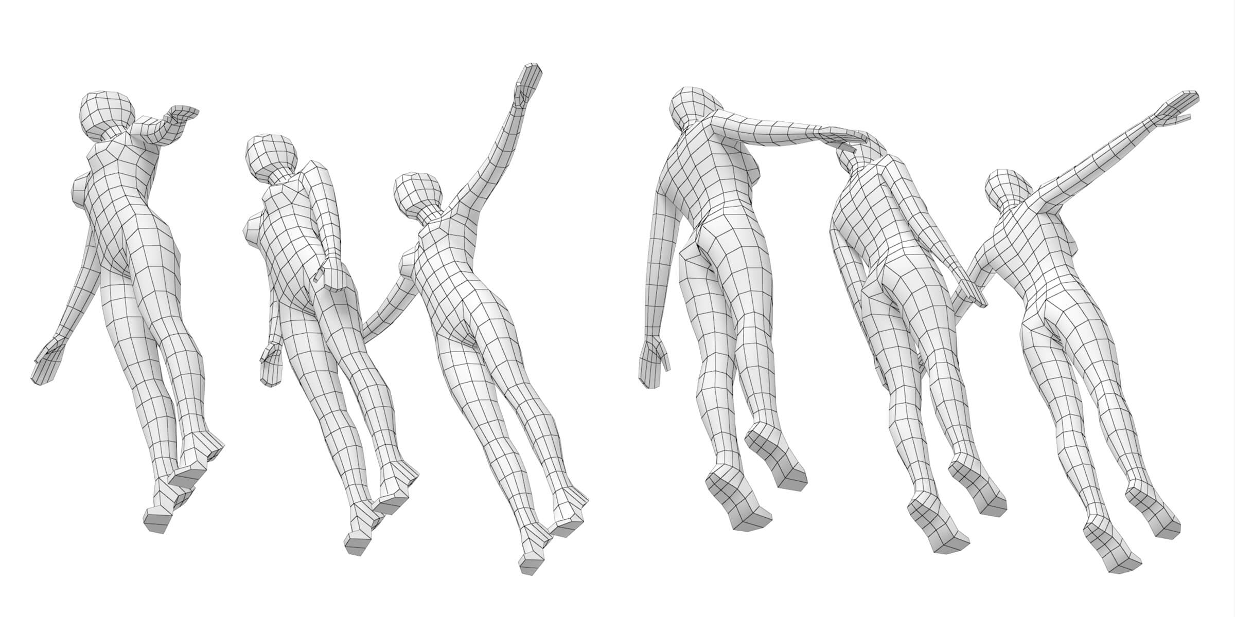 Natural Female on Toes in 3 Modeling Poses Base Mesh - 3D Model by ...